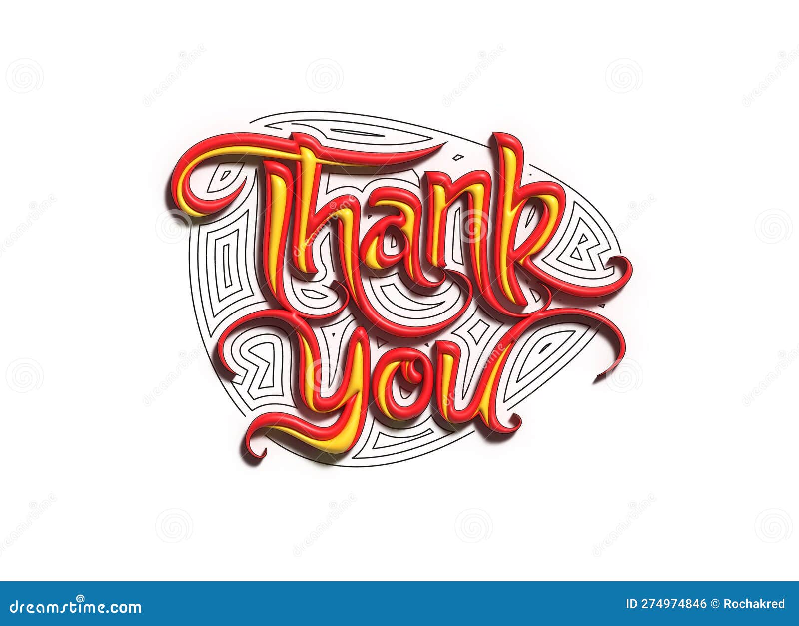 3D Thank You Lettering Typographical Stock Illustration - Illustration ...