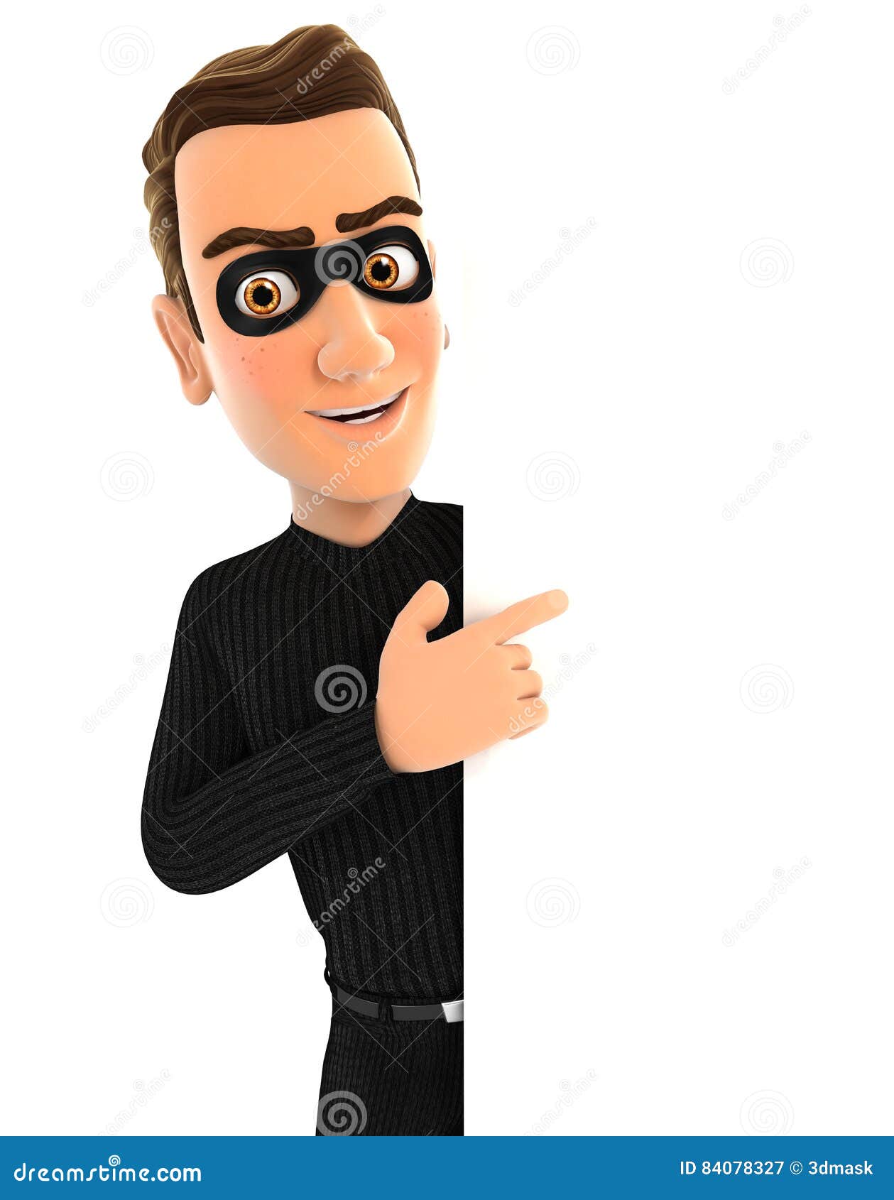 Robber Pointing Gun Shield Retro Cartoon Vector | CartoonDealer.com ...