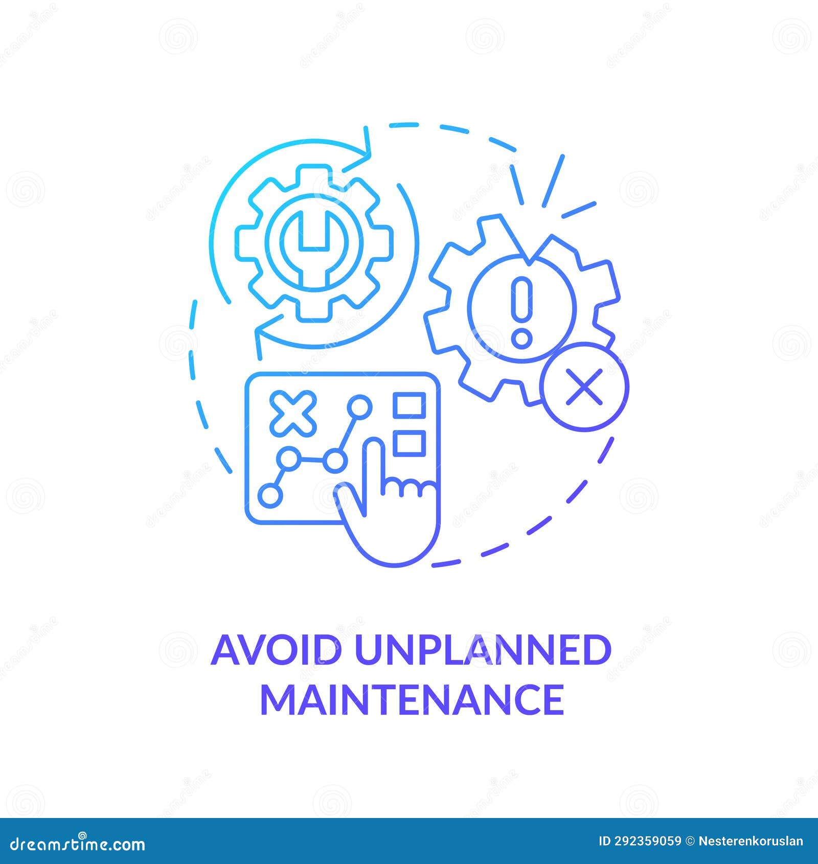2D Thin Gradient Icon Avoid Unplanned Maintenance Concept Stock Vector ...