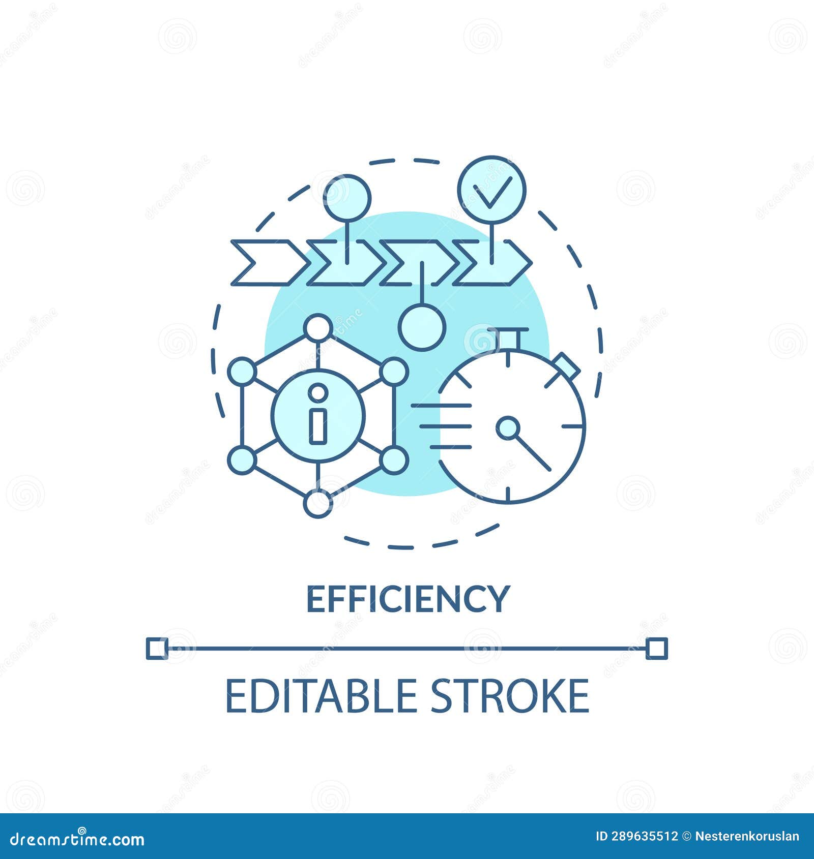 2D Thin Line Blue Icon Efficiency Concept Stock Vector - Illustration ...