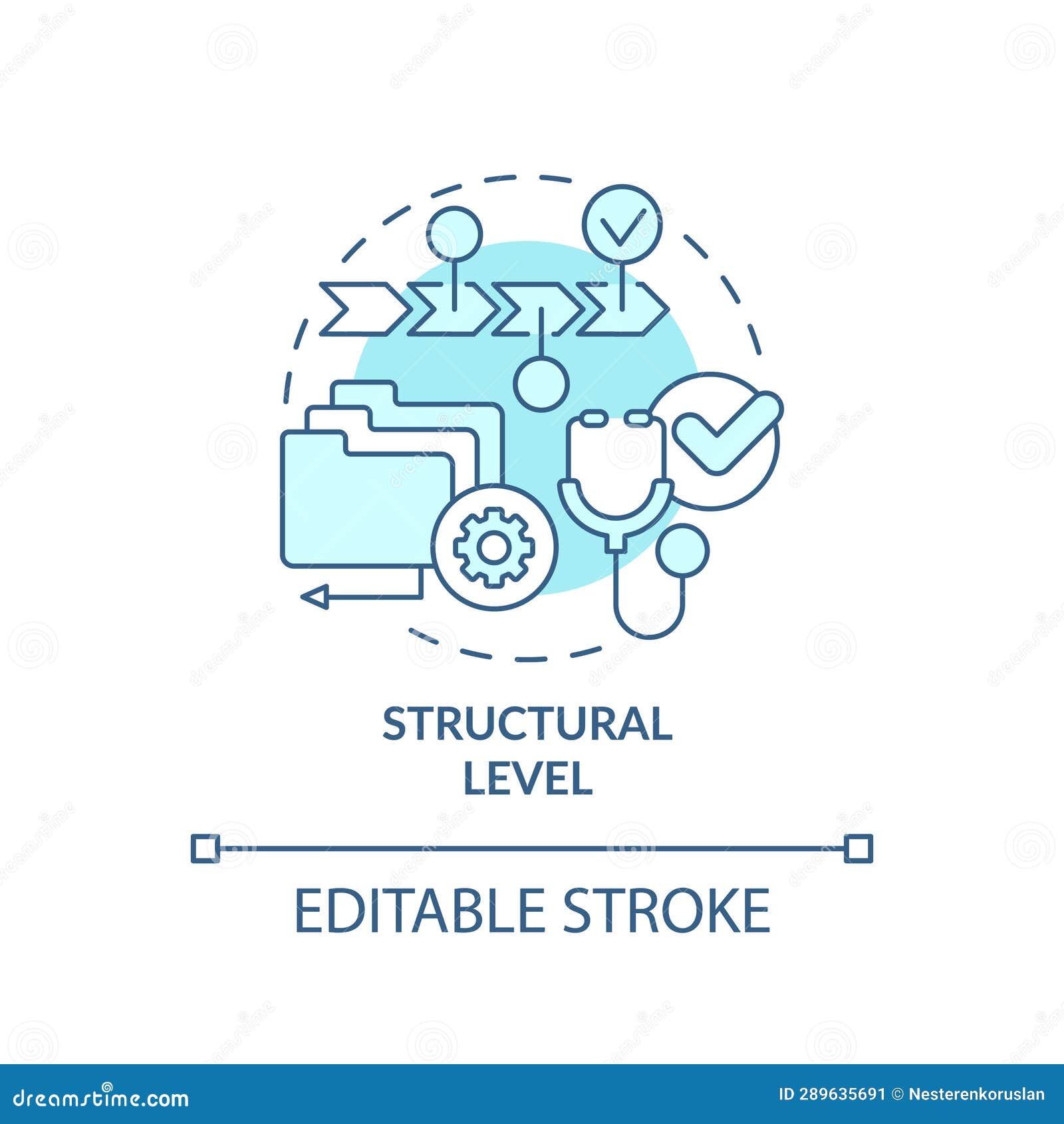 2D Thin Line Blue Icon Structural Level Concept Stock Vector ...