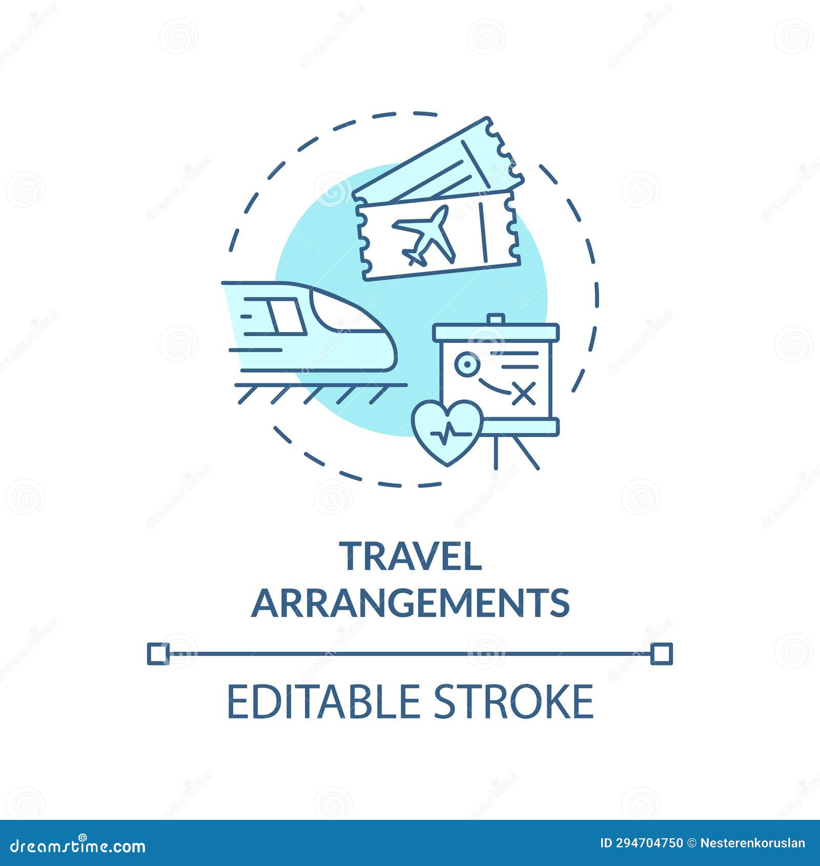 2D Thin Line Blue Icon Travel Arrangements Concept Stock Vector ... 2D Thin Line Blue Icon Travel Arrangements Concept Stock Vector ...