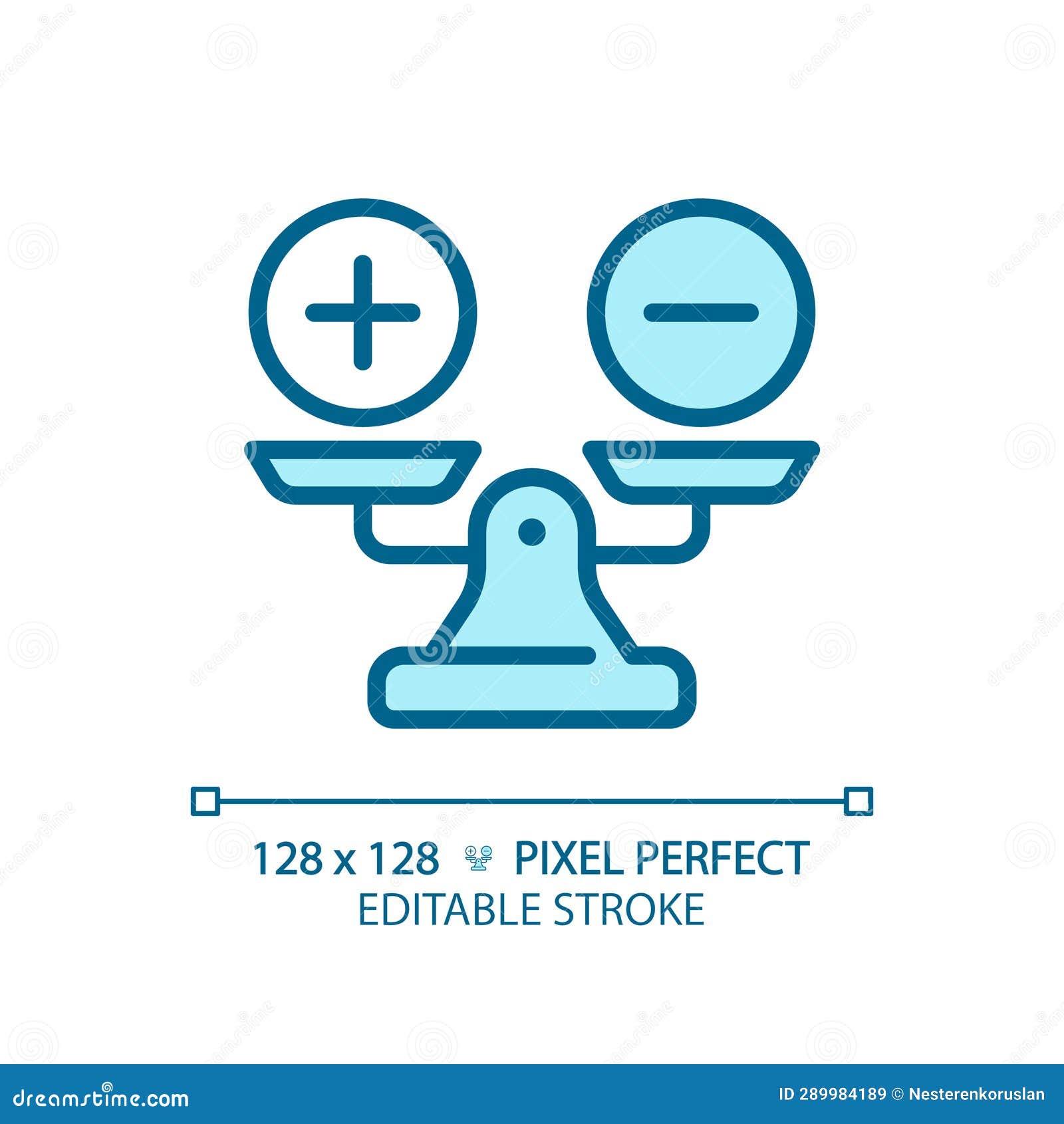 2D Thin Line Blue Weight Scale with Plus and Minus Icon Stock ...