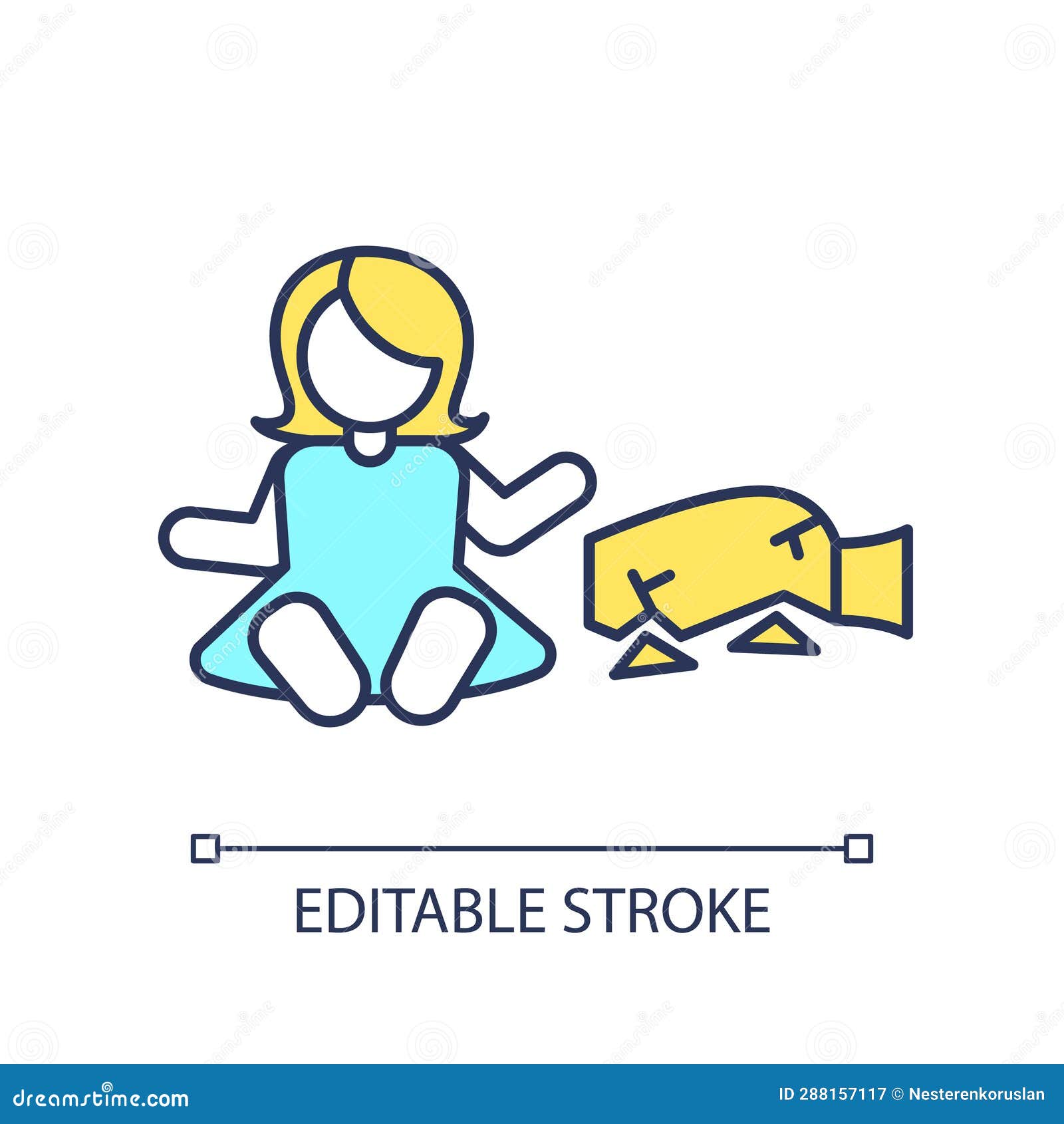 2D Thin Line Colorful Changes in Behavior Icon Stock Illustration ...