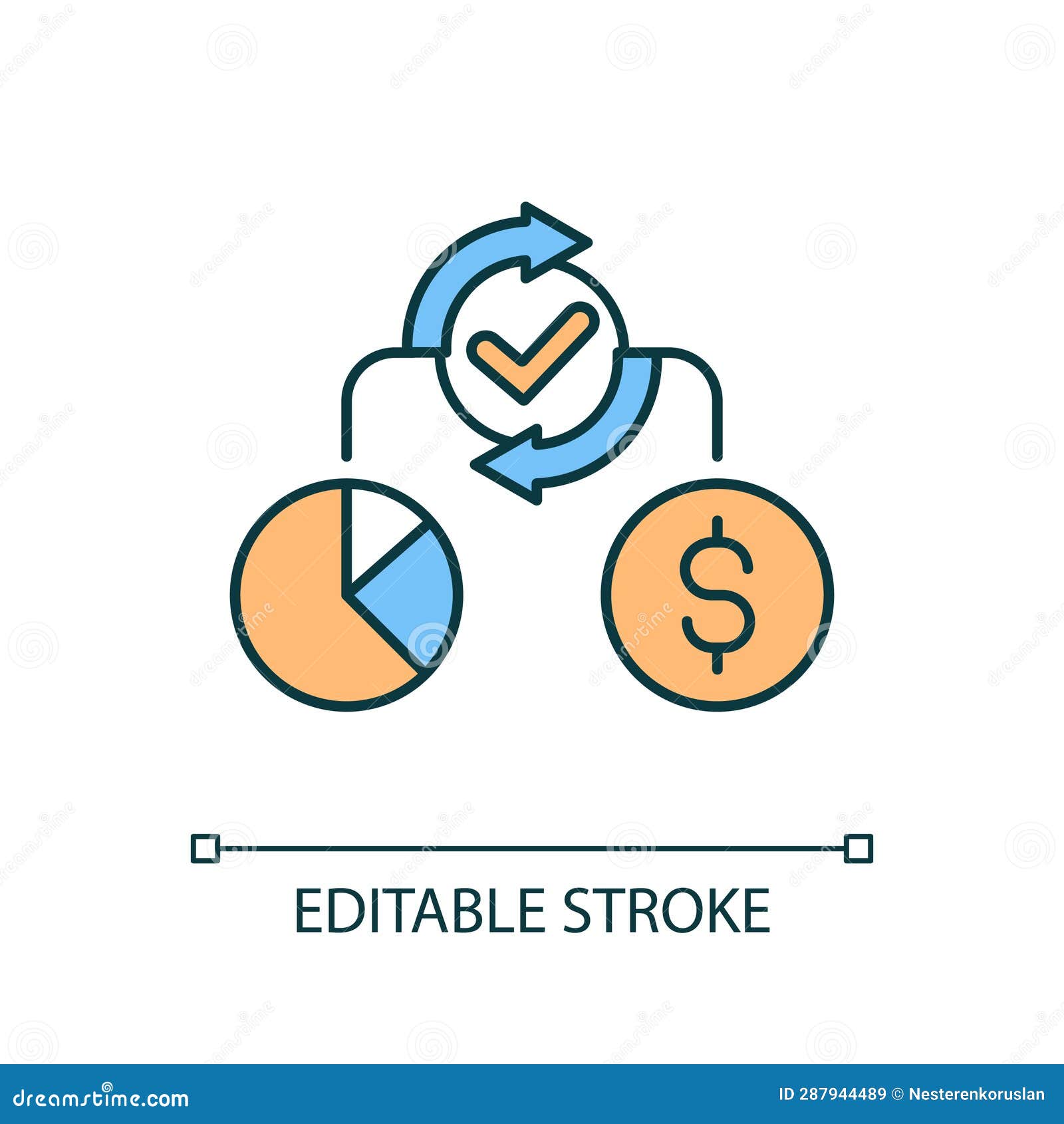 2D Thin Line Colorful Information Sharing Icon Stock Vector ...