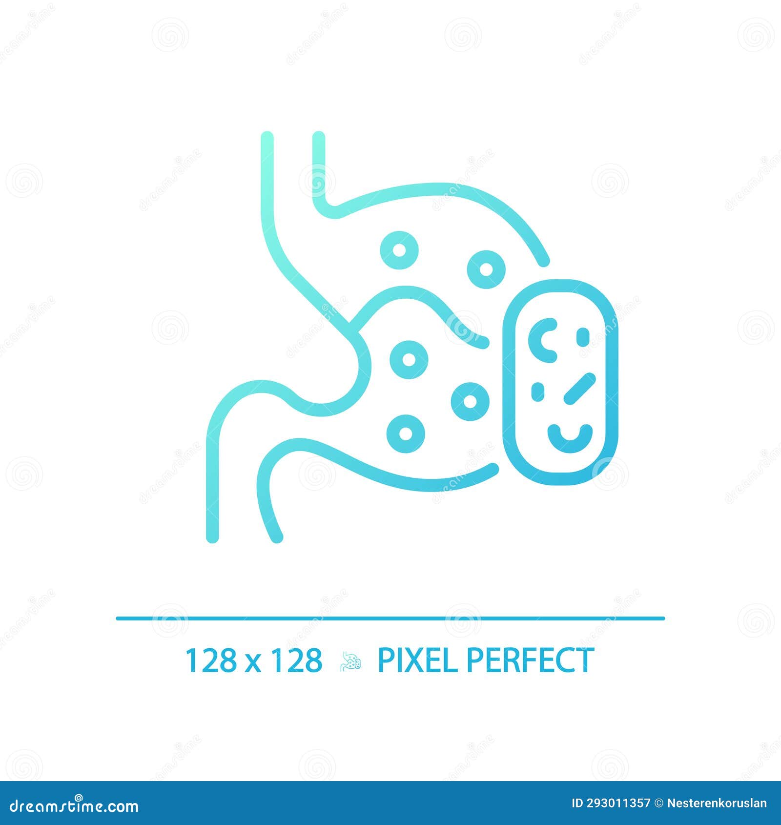 2D Thin Line Gradient Digestive System with Medicine Icon Stock Vector ...