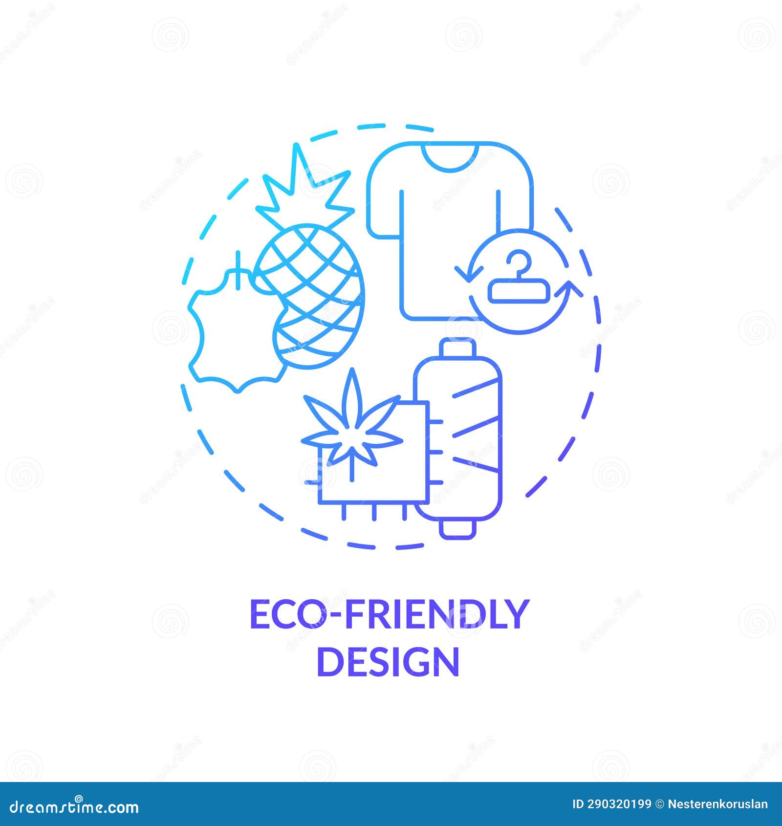 2D Thin Line Gradient Icon Eco Friendly Design Concept Stock ...