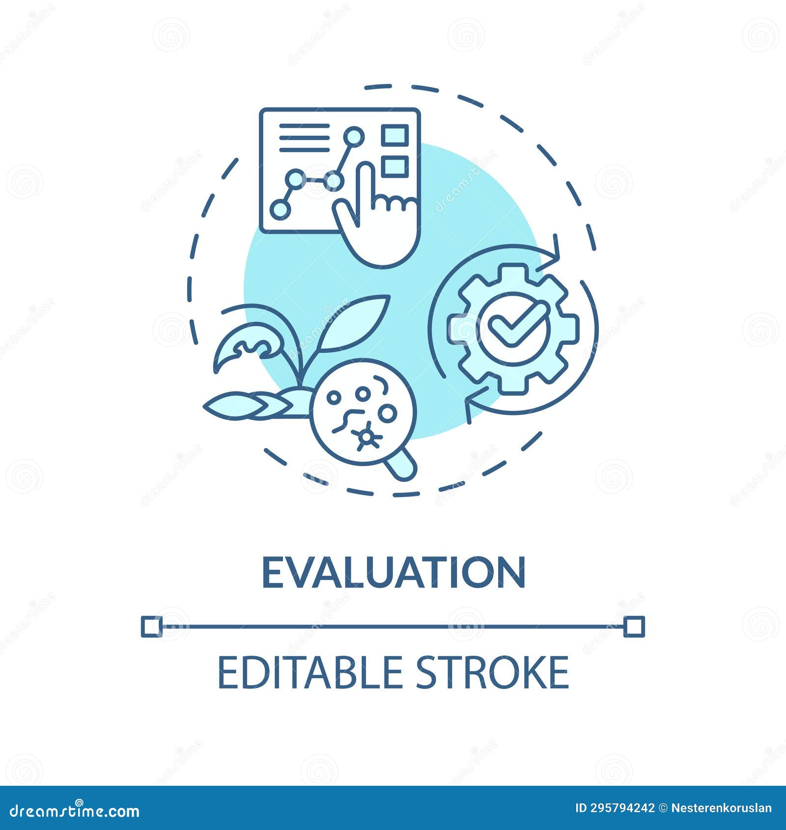 2D Thin Line Icon Evaluation Concept Stock Vector - Illustration of ...