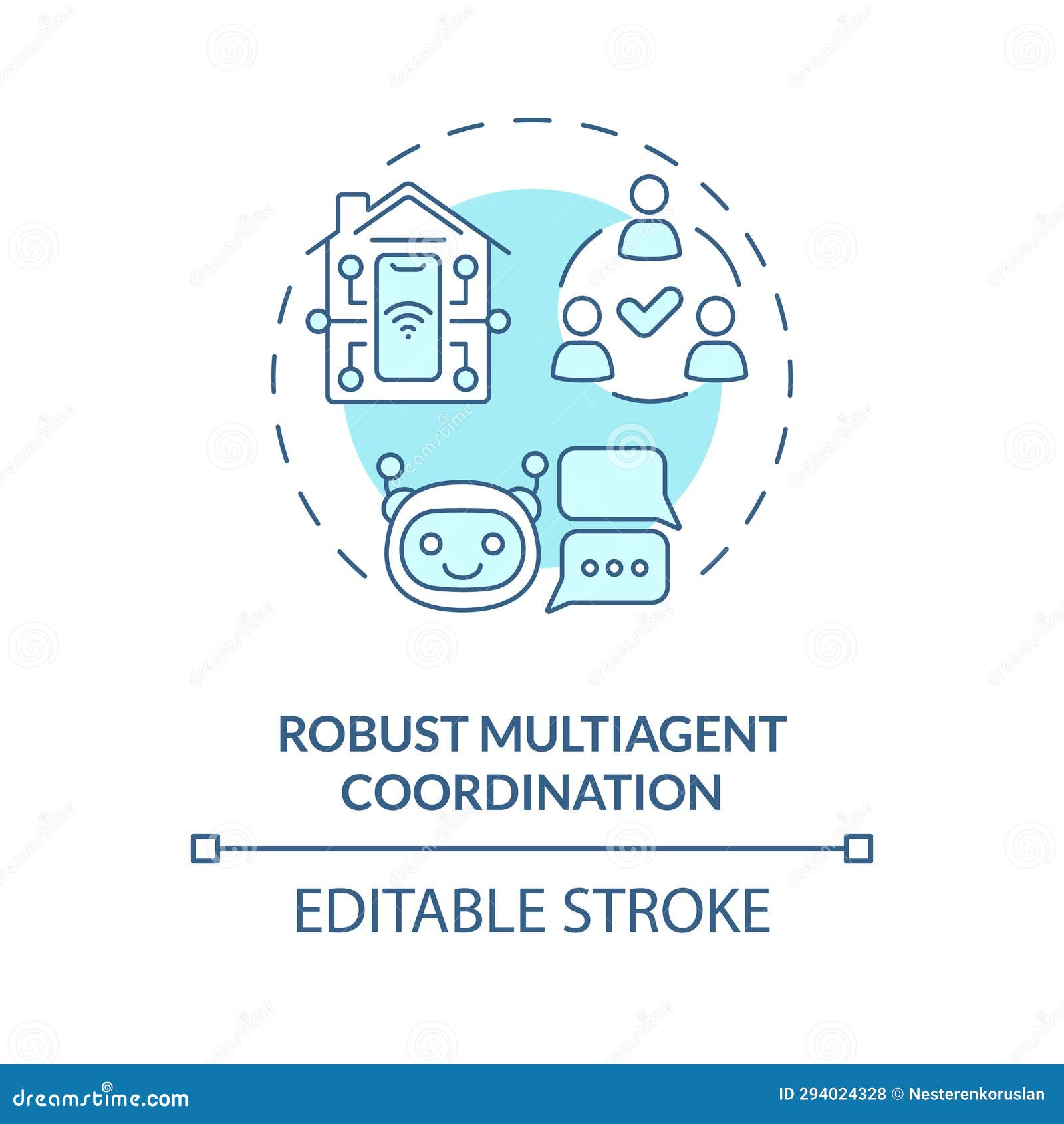2D Thin Line Icon Robust Multiagent Coordination Concept Stock Vector ...