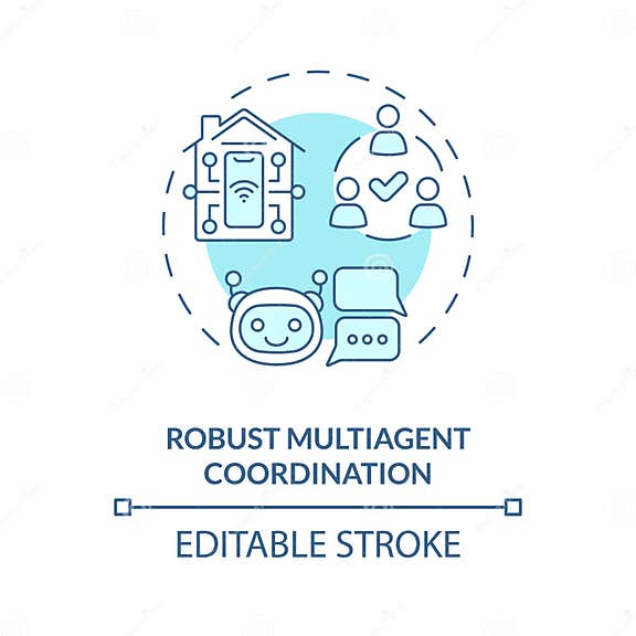 2D Thin Line Icon Robust Multiagent Coordination Concept Stock Vector ...