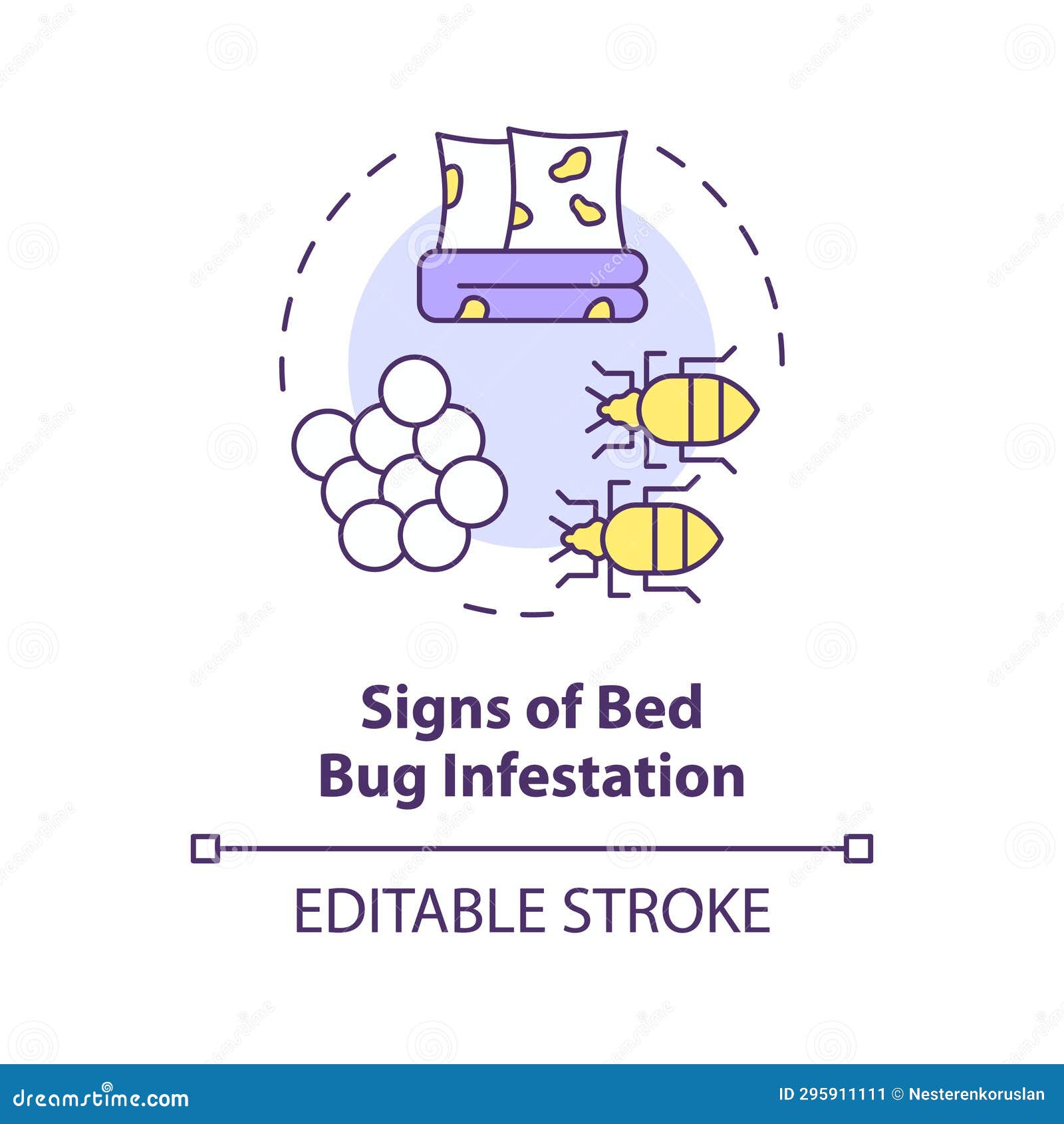 2D Thin Line Icon Signs of Bed Bug Infestation Concept Stock Vector ...
