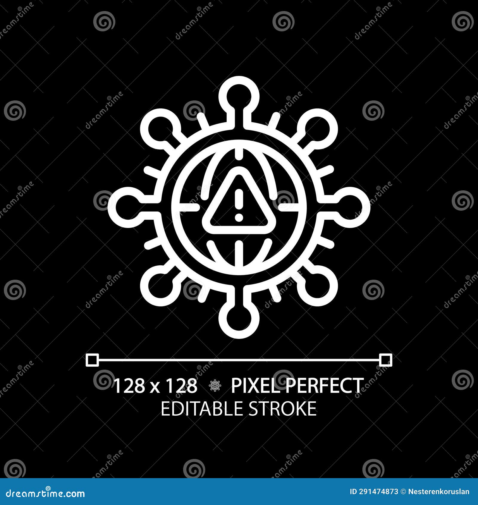 2D Thin Line White Bacteria Icon Stock Vector - Illustration of health ...