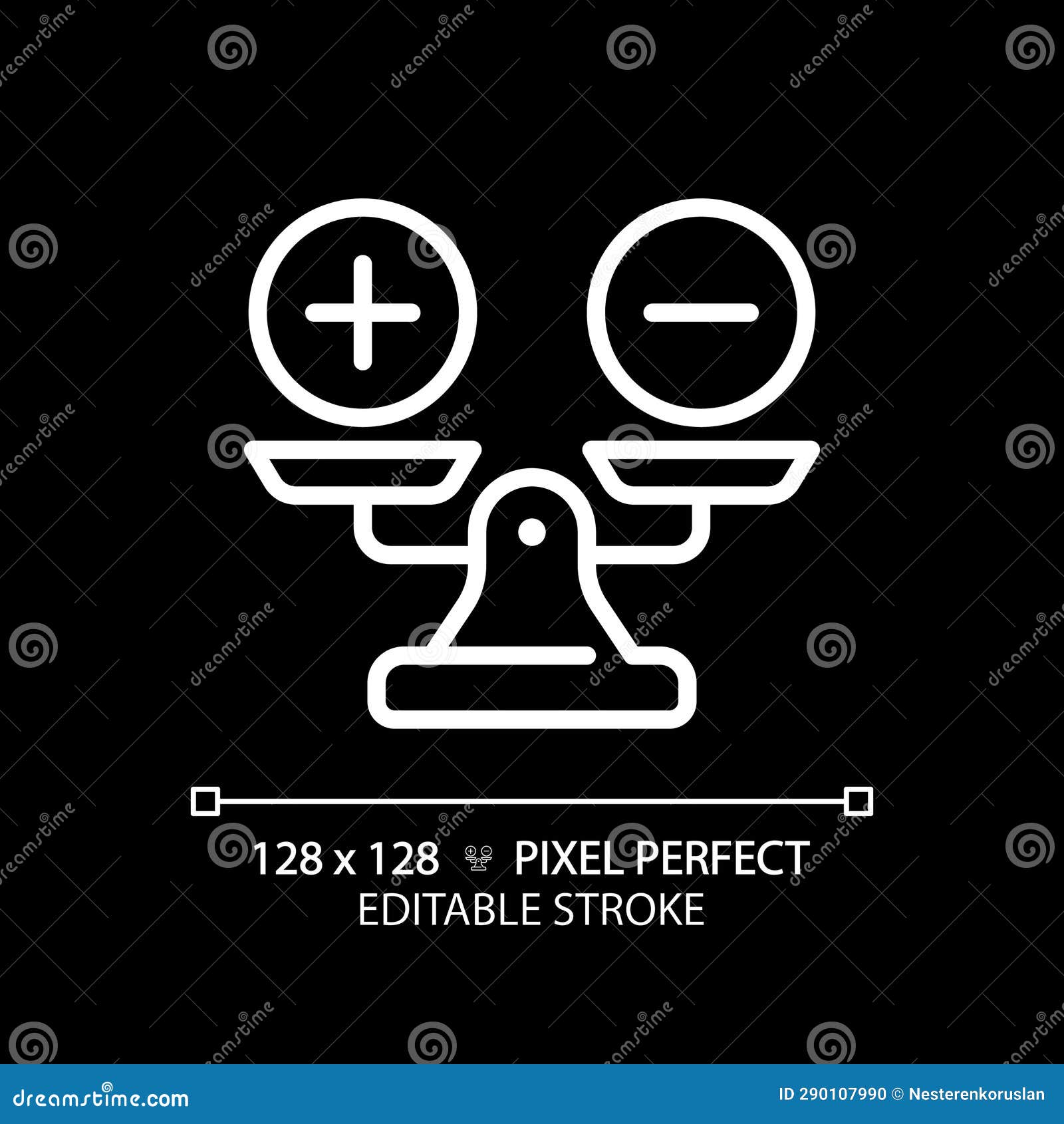 2D Thin Line White Weight Scale with Plus and Minus Icon Stock ...