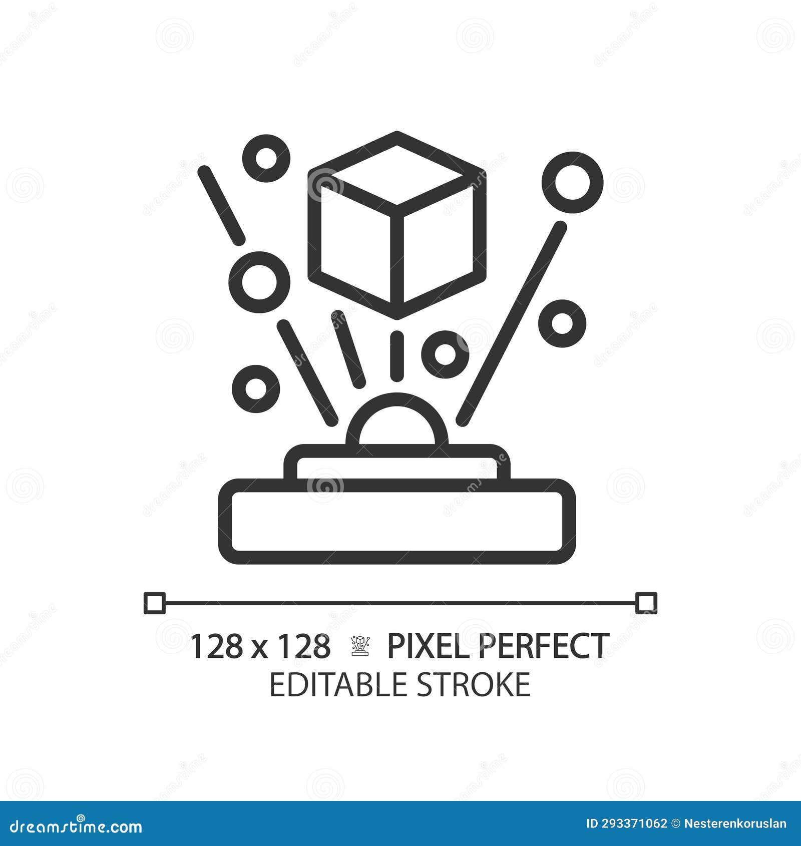 2D Thin Linear Black Projection Icon Stock Illustration - Illustration ...
