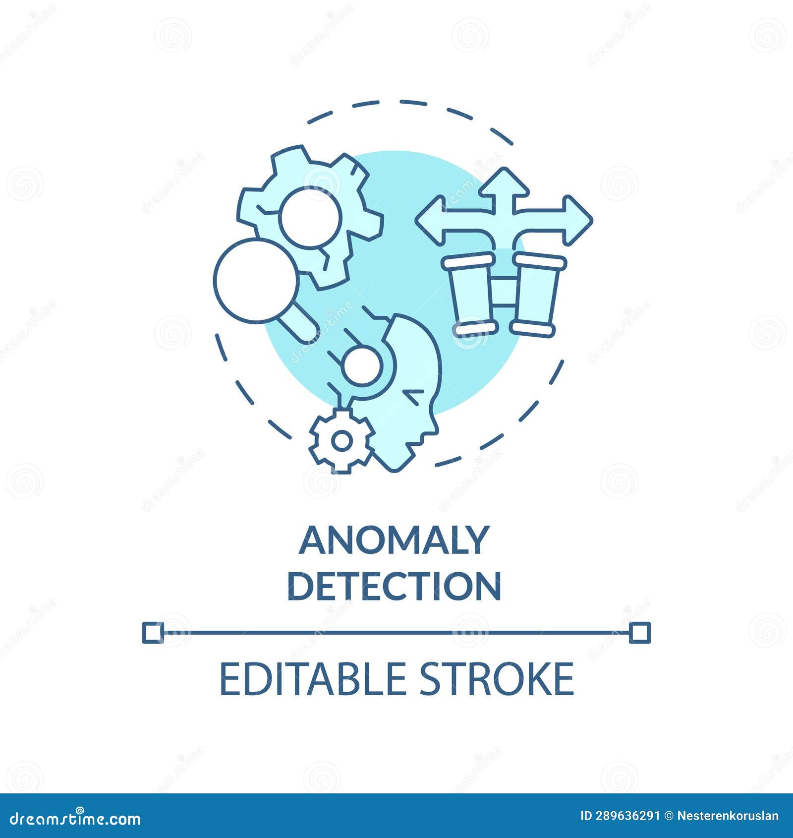 2d Thin Linear Blue Anomaly Detection Icon Stock Vector Illustration