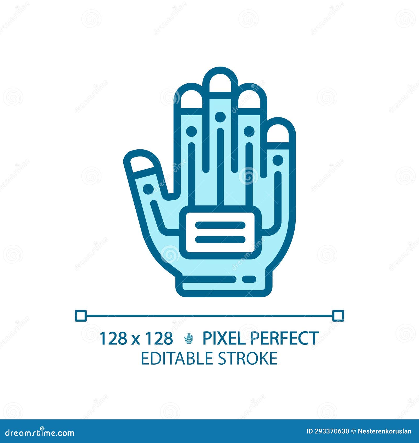 2D Thin Linear Blue Haptic Glove Icon Stock Illustration - Illustration ...