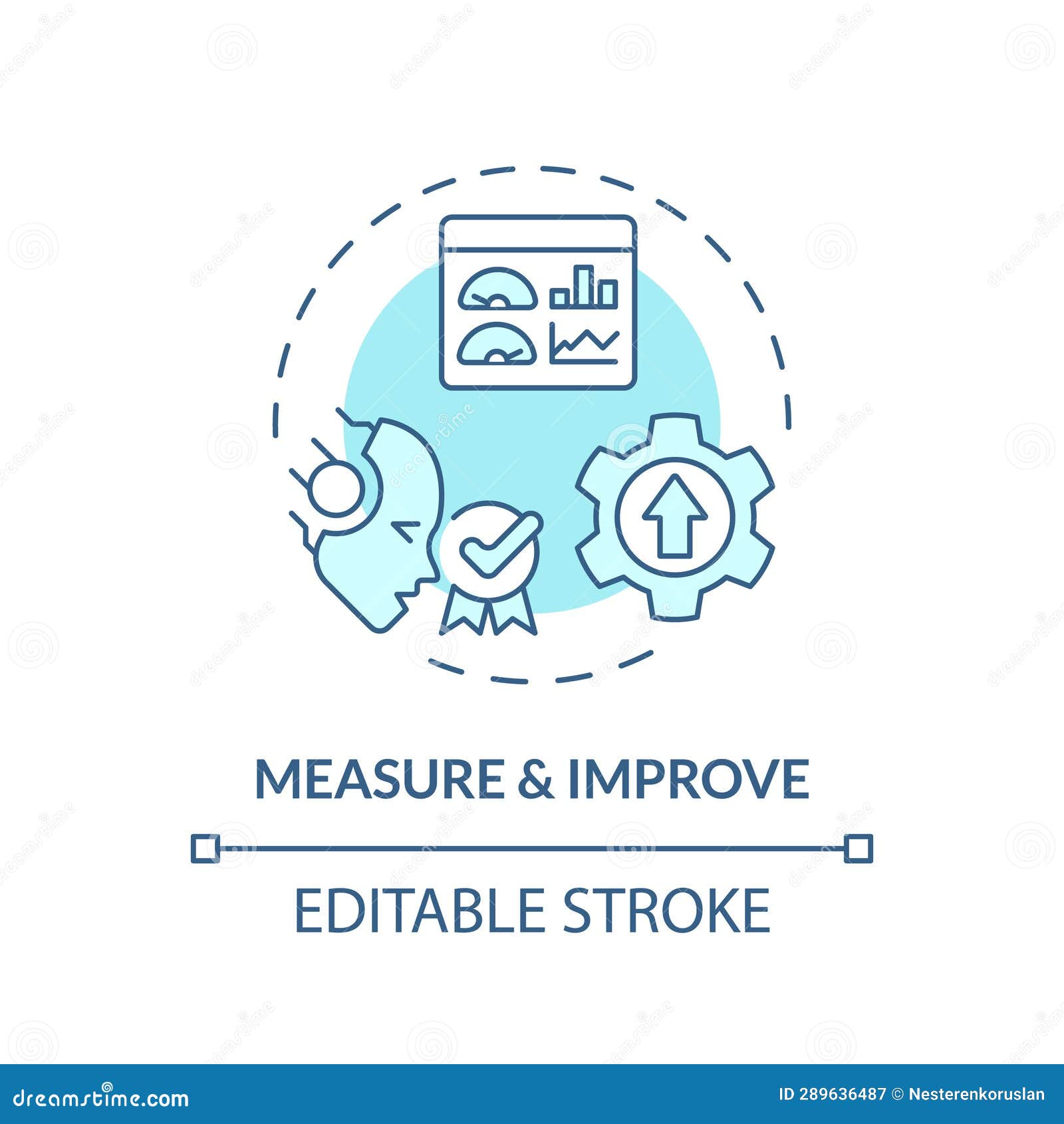 2D Thin Linear Blue Measure and Improve Icon Stock Vector ... 2D Thin Linear Blue Measure and Improve Icon Stock Vector ...
