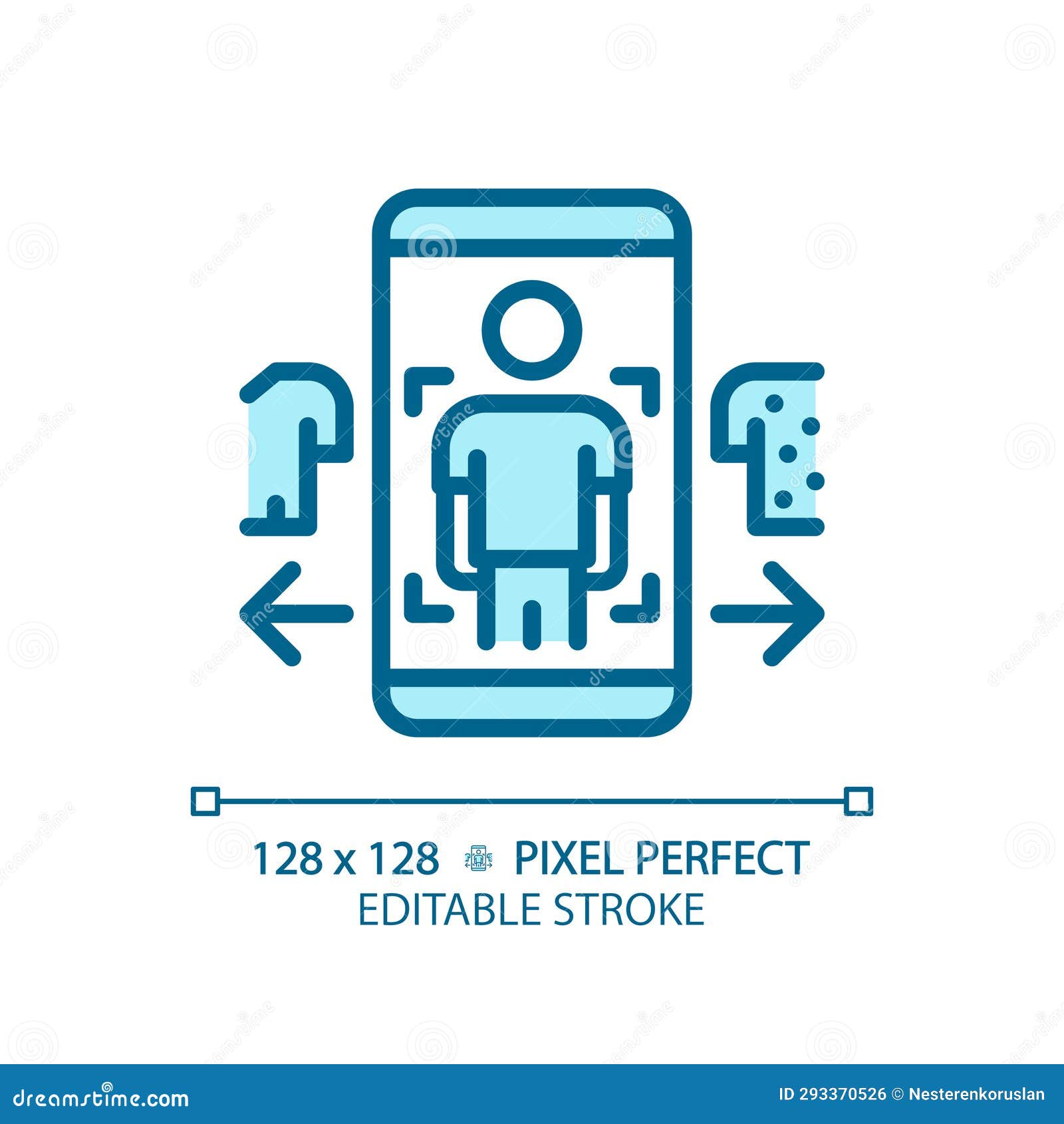 2D Thin Linear Blue Mobile App Icon Stock Vector - Illustration of ...