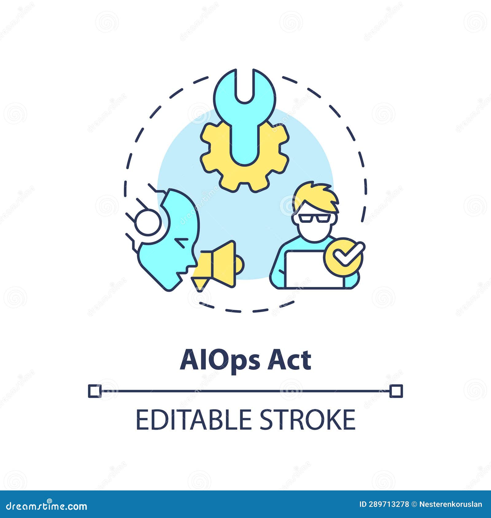 2D Thin Linear Colorful AI Ops Act Icon Stock Illustration ... 2D Thin Linear Colorful AI Ops Act Icon Stock Illustration ...