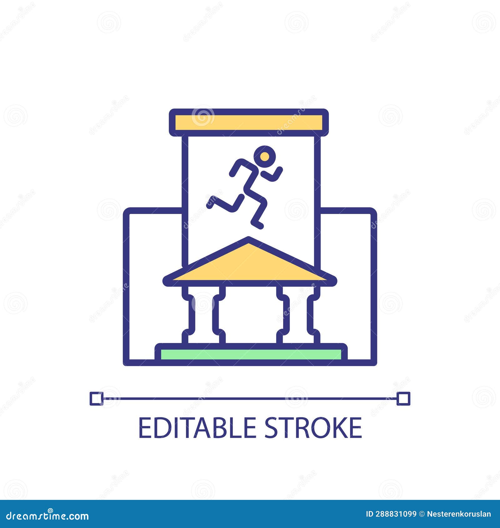 2D Thin Linear Colorful Colleges and Universities Icon Stock ...