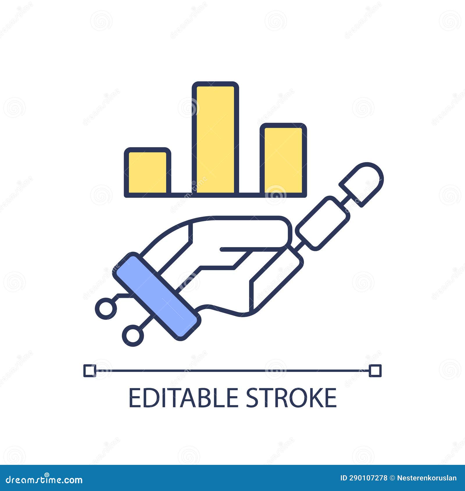 2D Thin Linear Colorful Data Assessment Icon Stock Illustration ...
