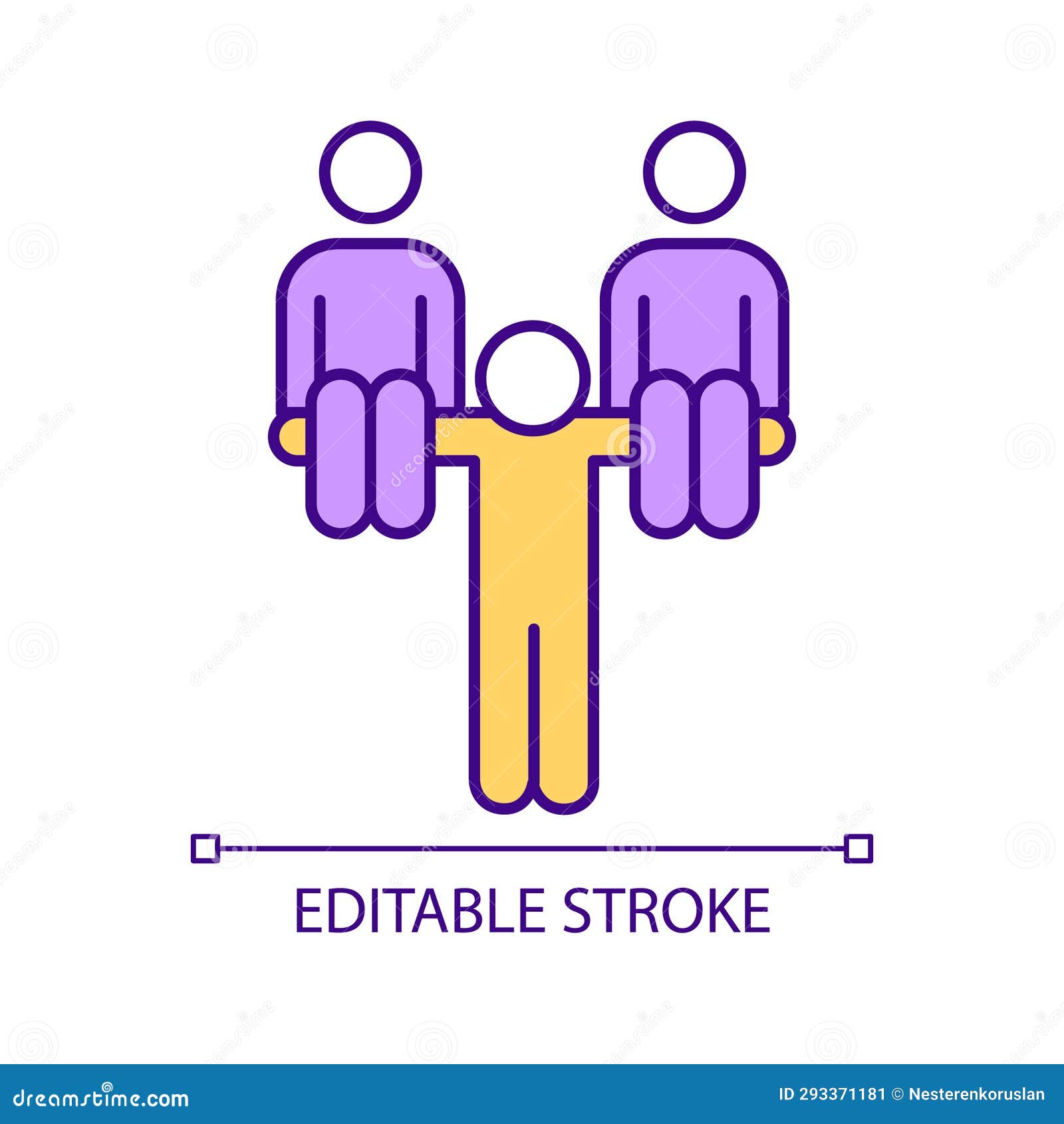 2D Thin Linear Colorful Excessive Caretaking Icon Stock Vector ...