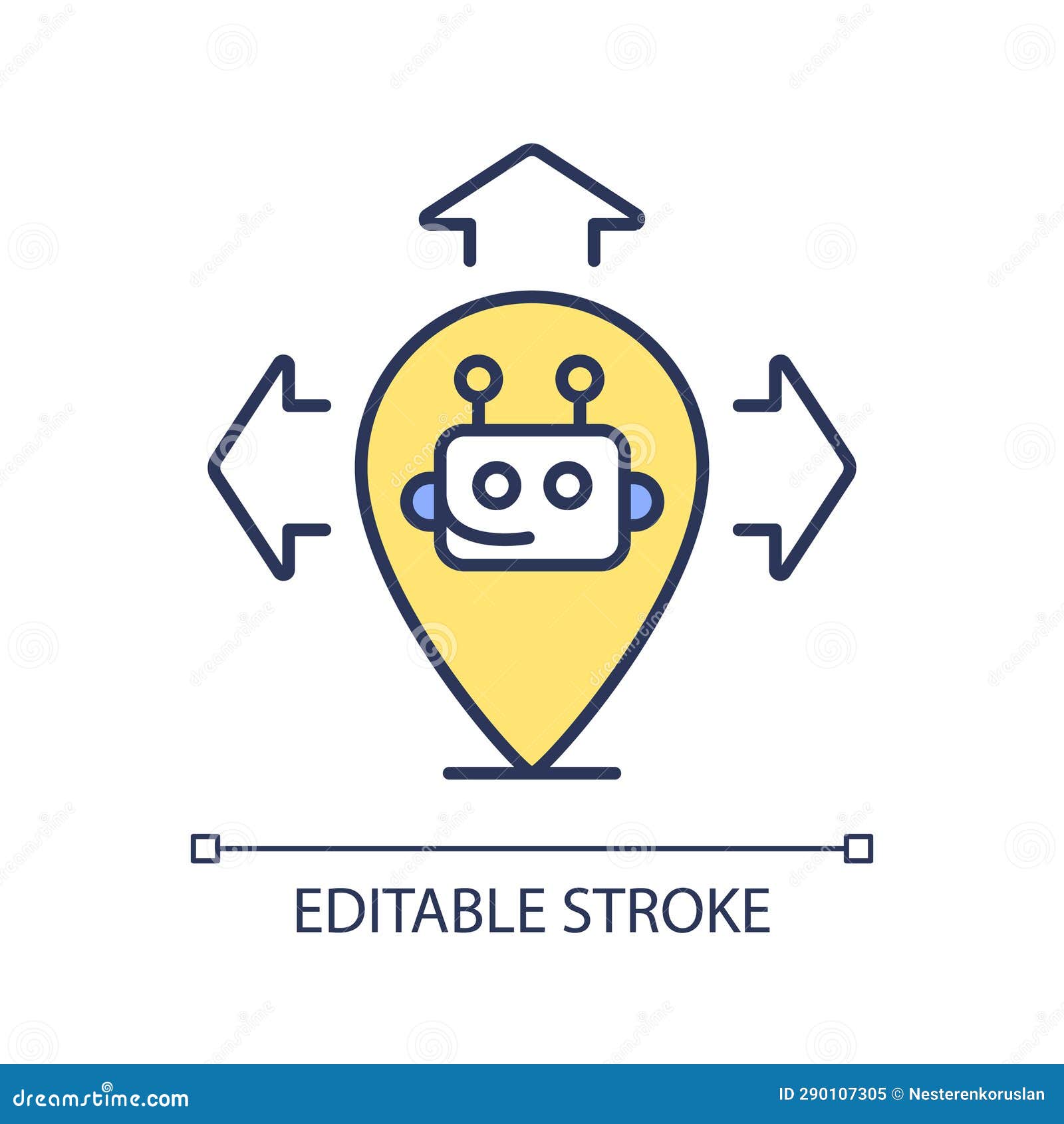 2D Thin Linear Colorful Expand AI Ops Usage Icon Stock Illustration ...