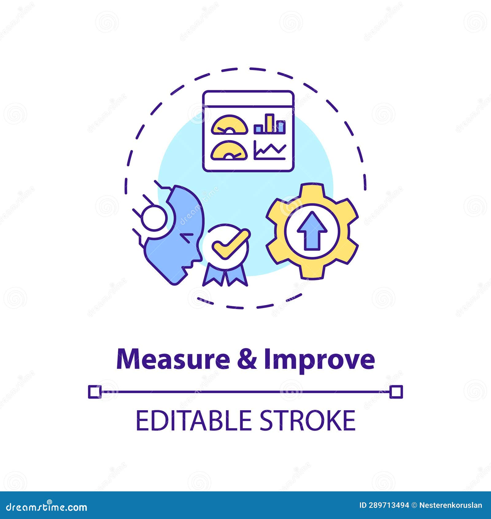 2D Thin Linear Colorful Measure and Improve Icon Stock Illustration ... 2D Thin Linear Colorful Measure and Improve Icon Stock Illustration ...
