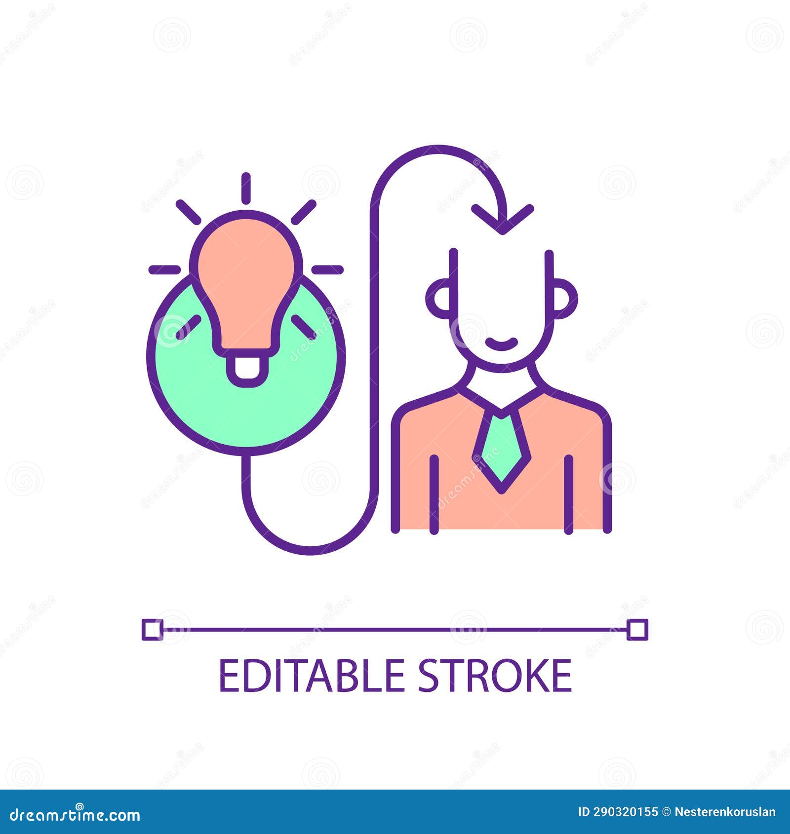 2D Thin Linear Colorful Mindful Work Environment Icon Stock ...