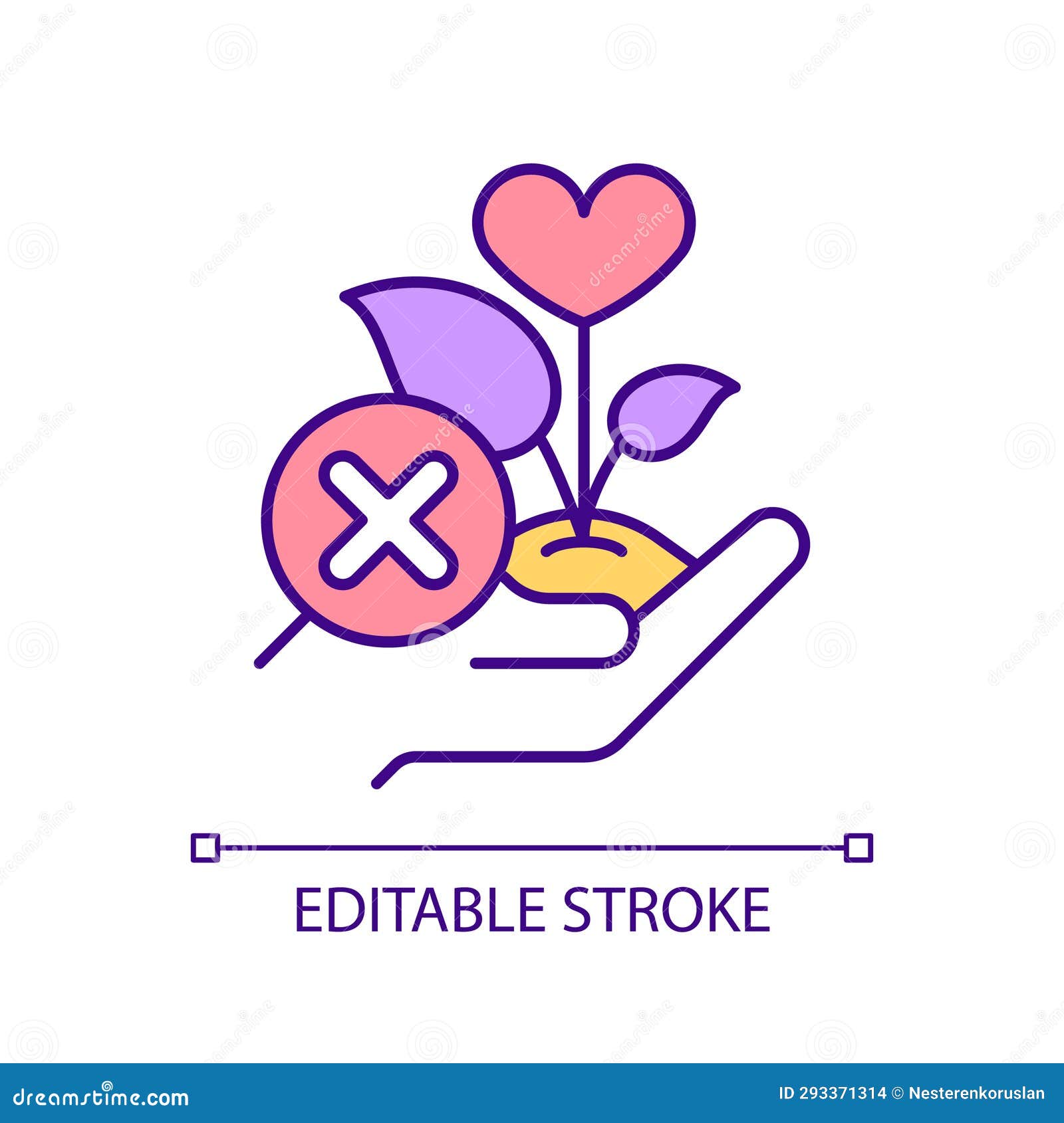 2D Thin Linear Colorful No Healthy Role Models Icon Stock Vector ...