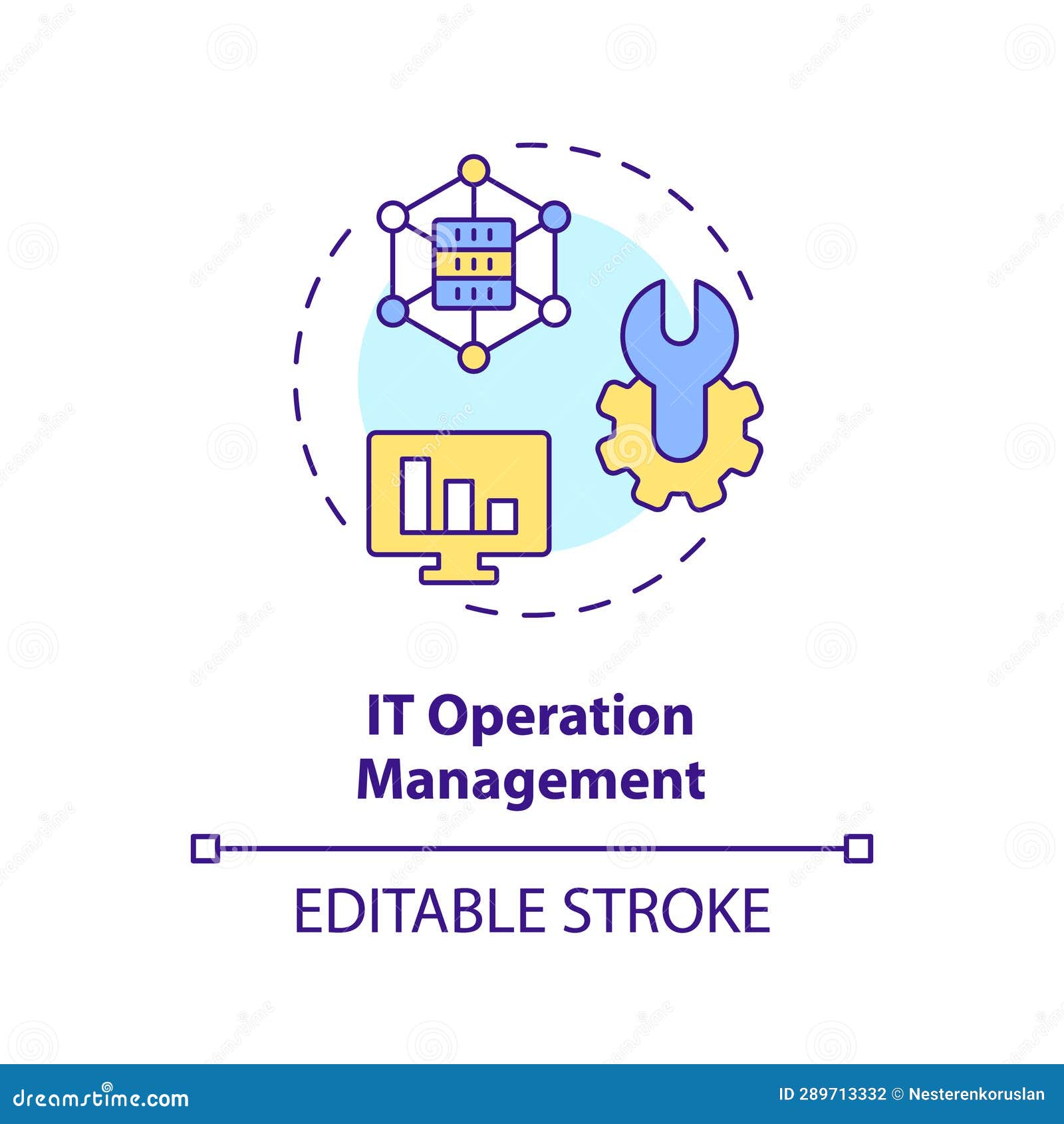 2D Thin Linear Colorful it Operation Management Icon Stock Illustration ...