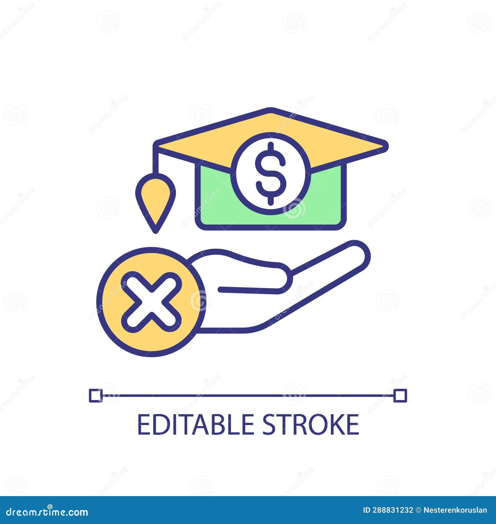 2D Thin Linear Colorful Understand Reason Icon Stock Vector ...