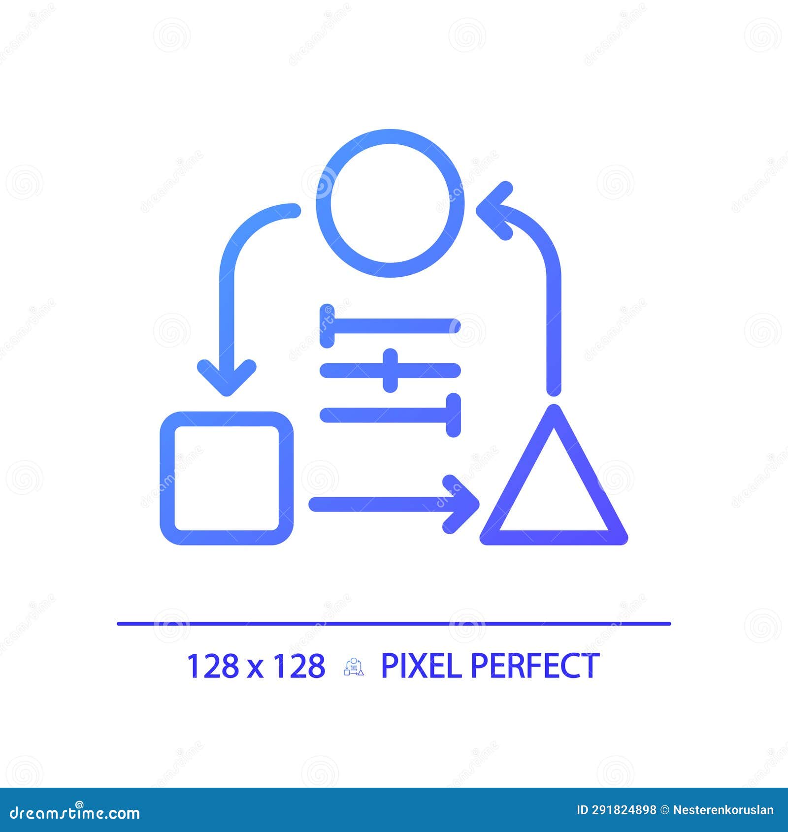 2D Thin Linear Gradient Adaptability Icon Stock Illustration ...