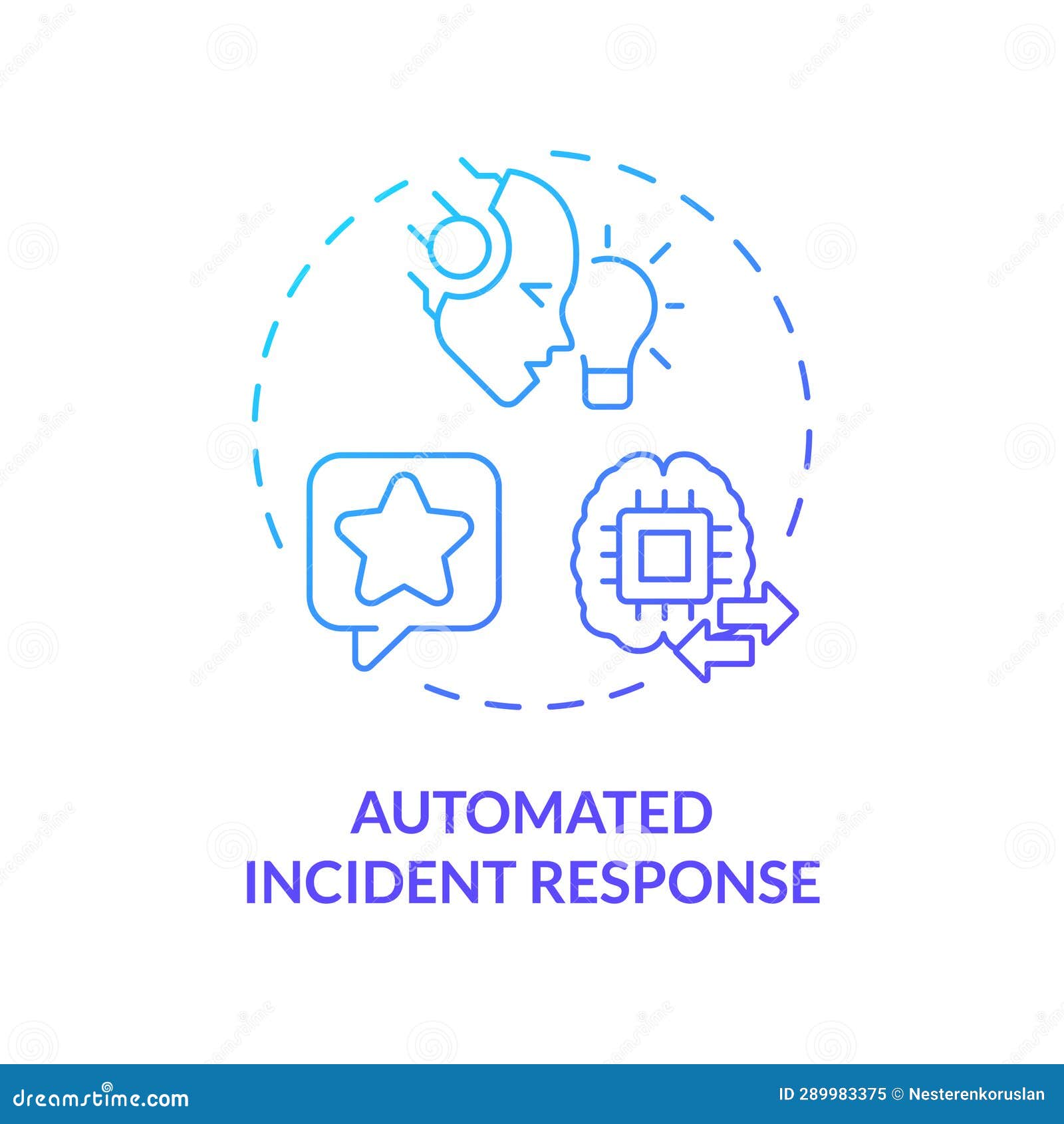 2D Thin Linear Gradient Automated Incident Response Icon Stock ...