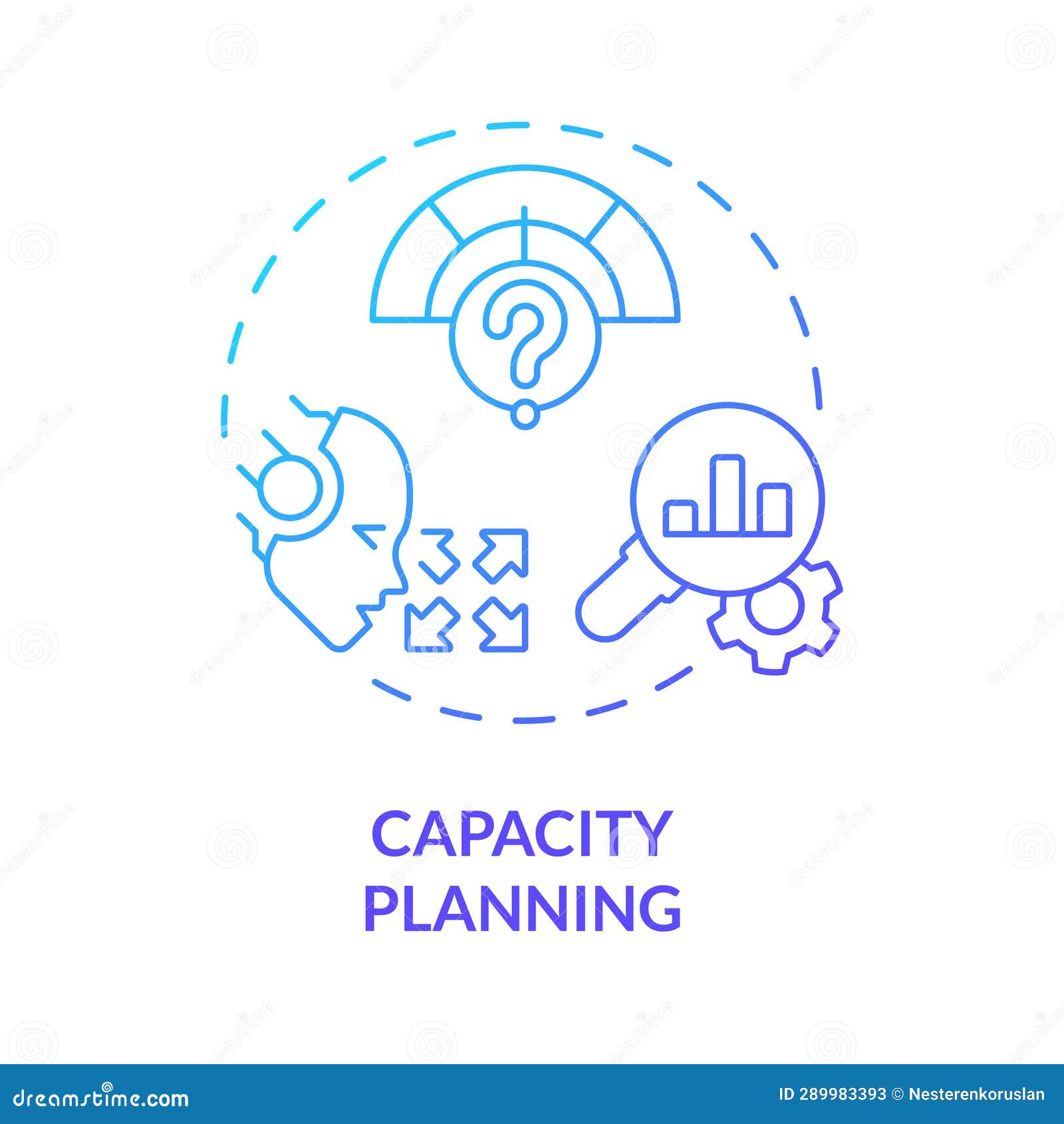 2D Thin Linear Gradient Capacity Planning Icon Stock Illustration ...