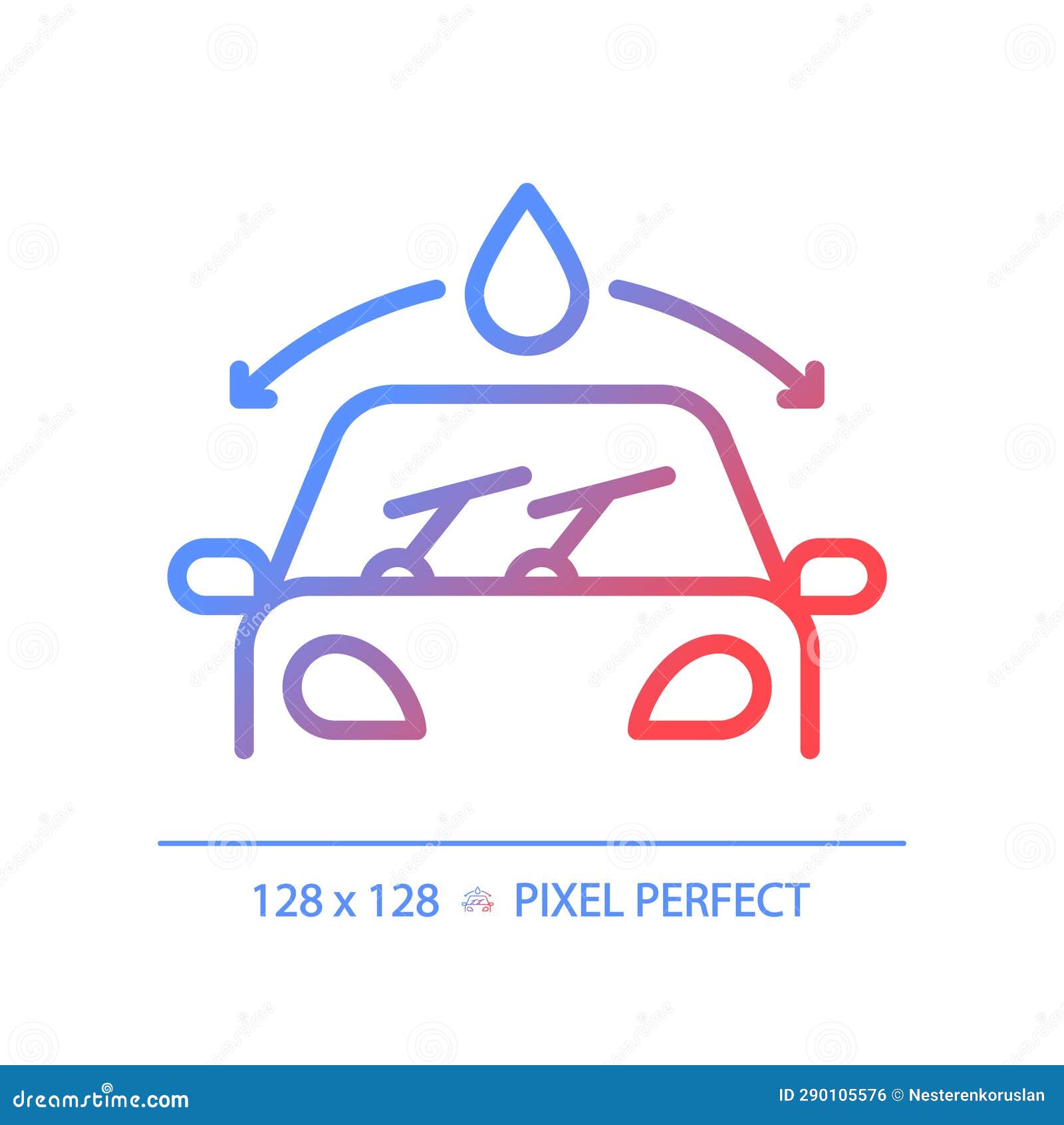 2D Thin Linear Gradient Car Windshield Icon Stock Vector - Illustration ...