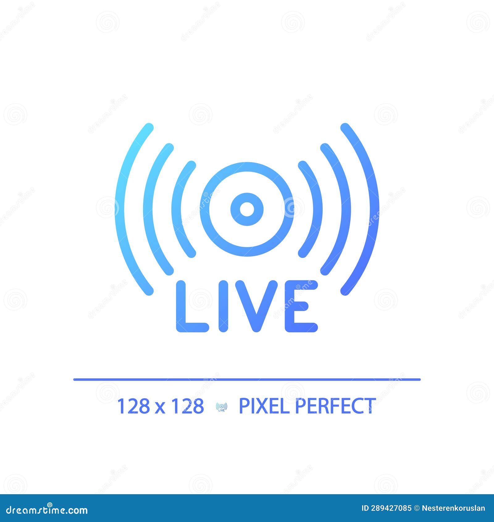 2D Thin Linear Gradient Live Stream Icon Stock Illustration - Illustration of design, stream ...