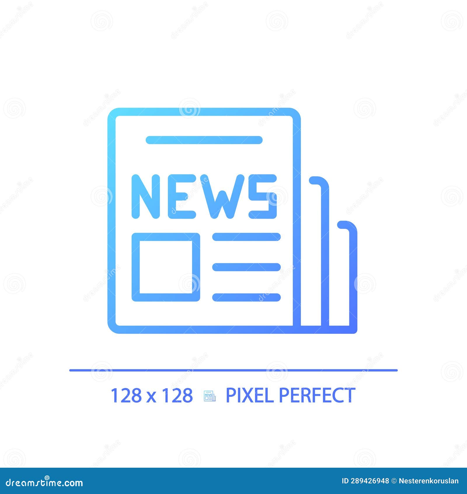 2D Thin Linear Gradient Newspaper Icon Stock Illustration - Illustration of gradient ...