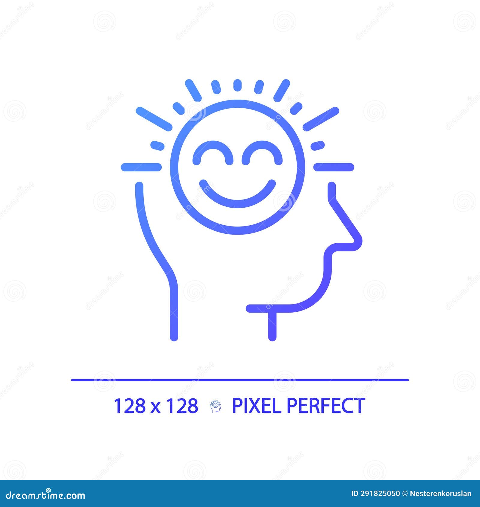 2D Thin Linear Gradient Positive Thinking Icon Stock Illustration - Illustration of ability ...