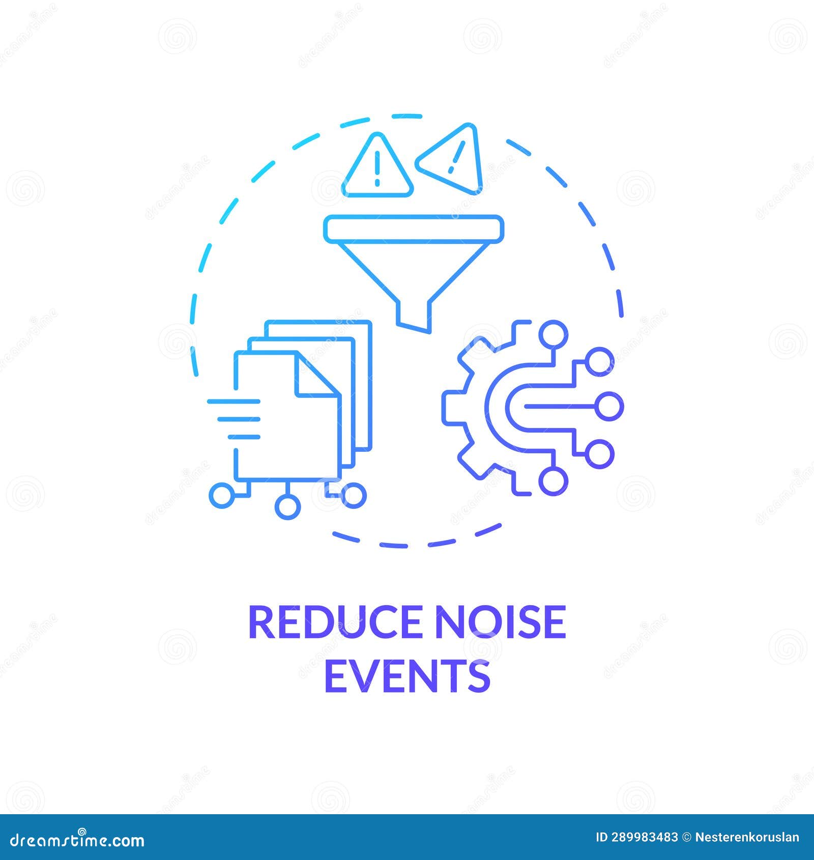 2D Thin Linear Gradient Reduce Noise Events Icon Stock Illustration ...