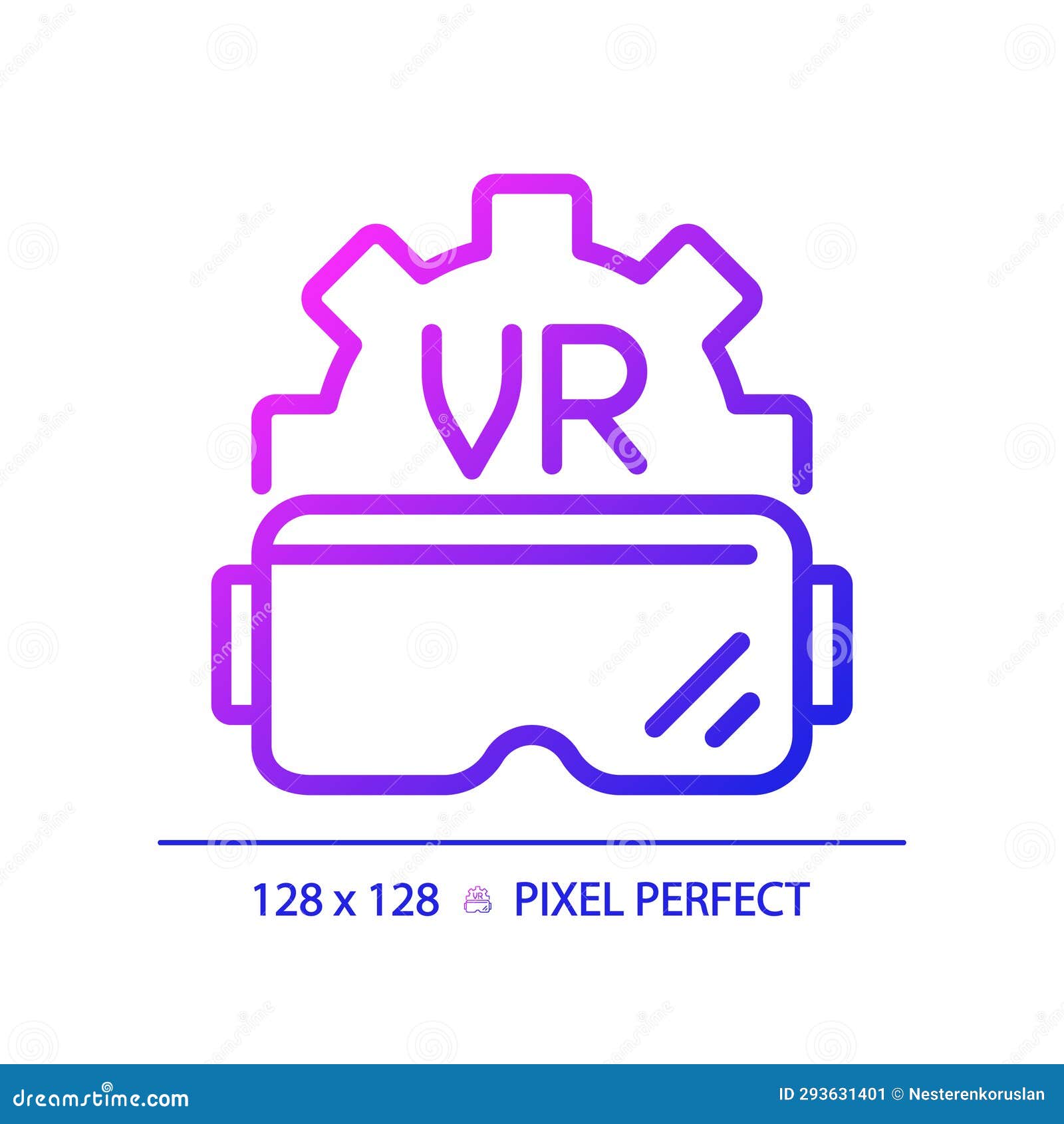 2D Thin Linear Gradient VR Goggles Icon Stock Vector - Illustration of ...