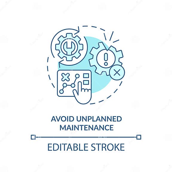2D Thin Linear Icon Avoid Unplanned Maintenance Concept Stock Vector ...