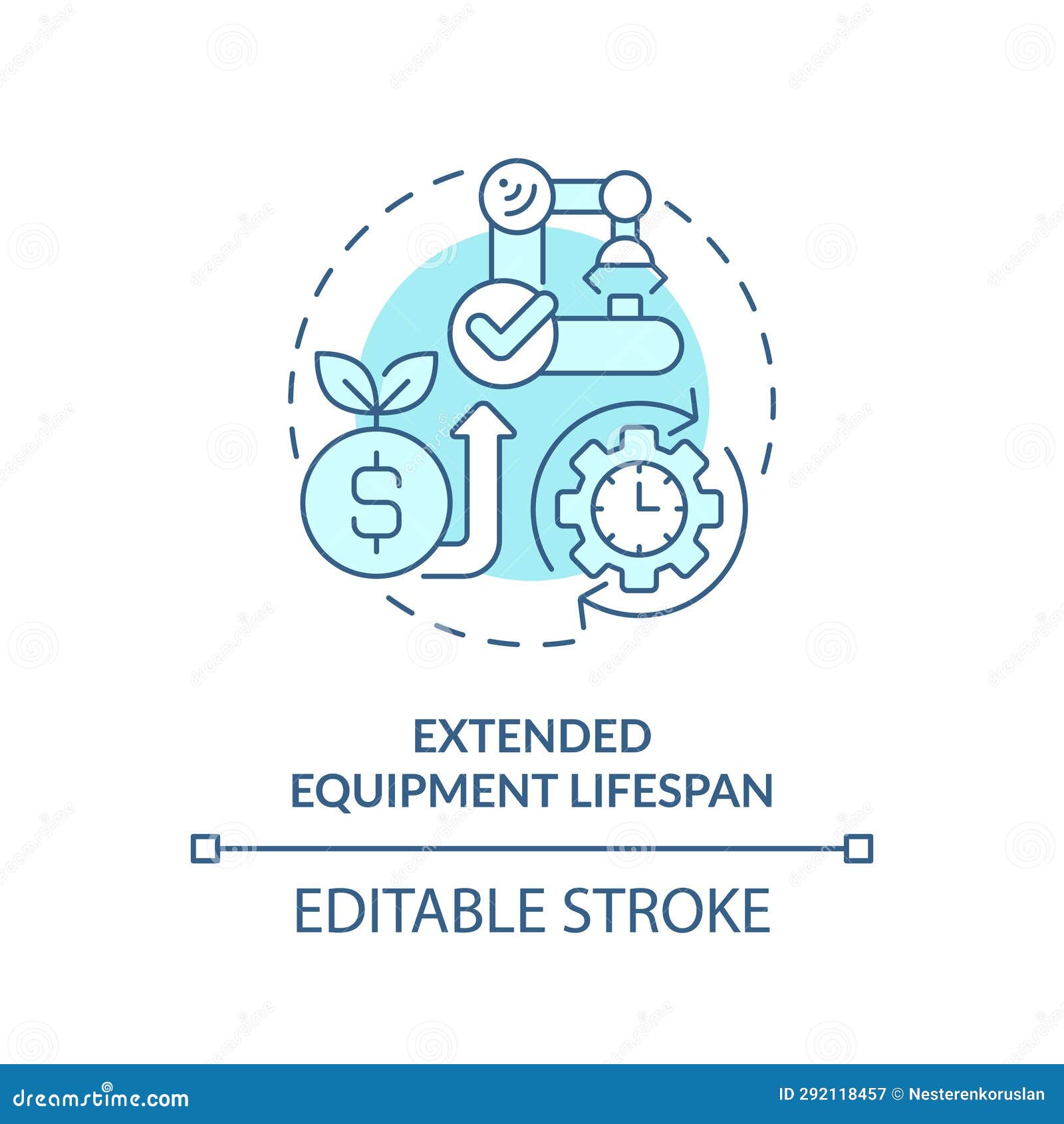 2D Thin Linear Icon Extended Equipment Lifespan Concept Stock Vector ...