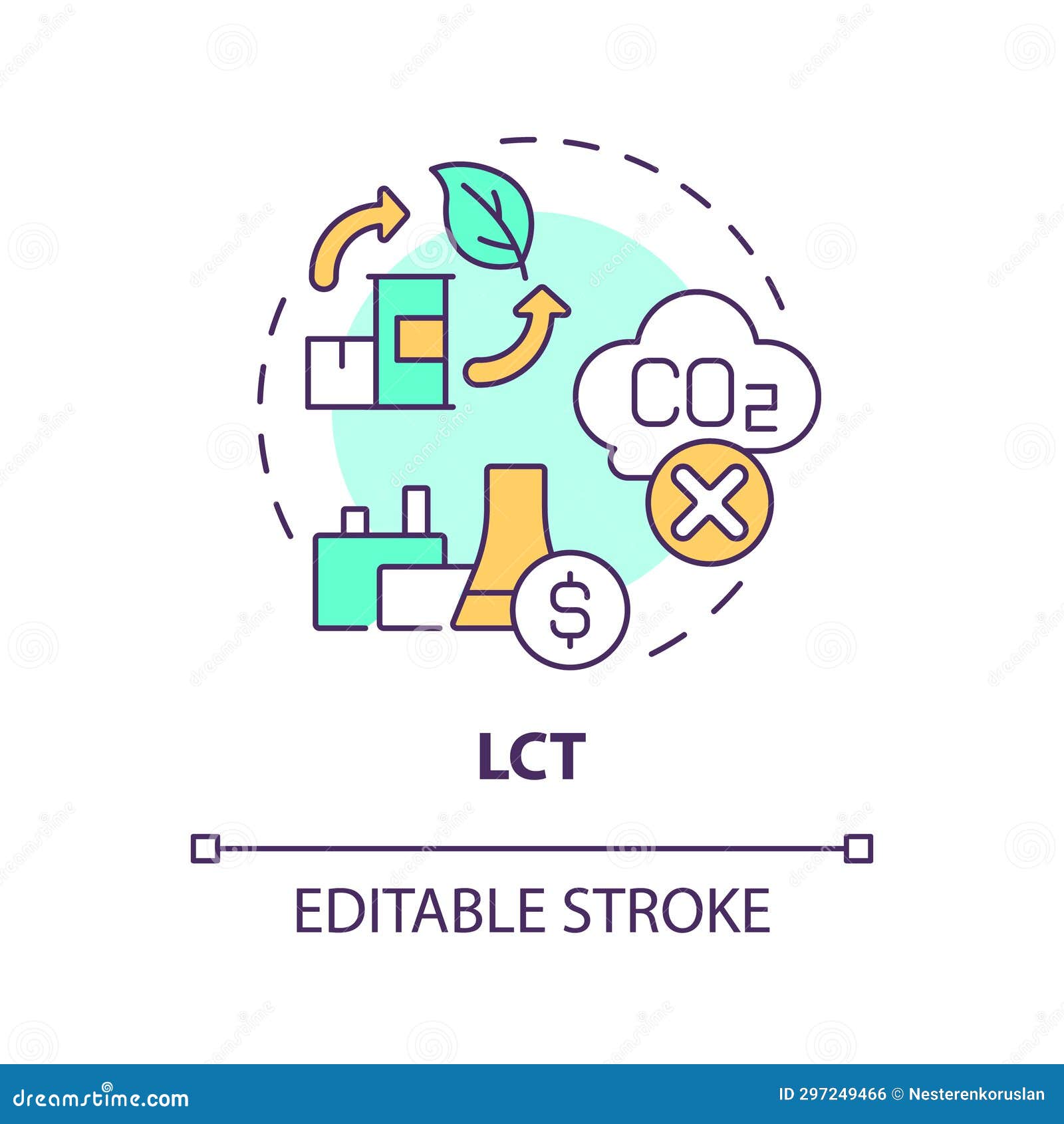 2D Thin Linear Icon LCT Concept Stock Vector - Illustration of line, atmospheric: 297249466