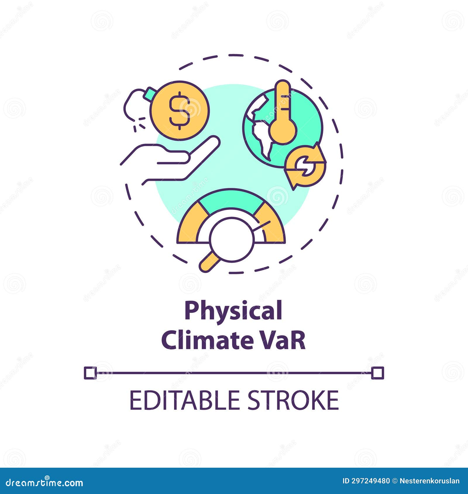 2D Thin Linear Icon Physical Climate VaR Concept Stock Vector ...