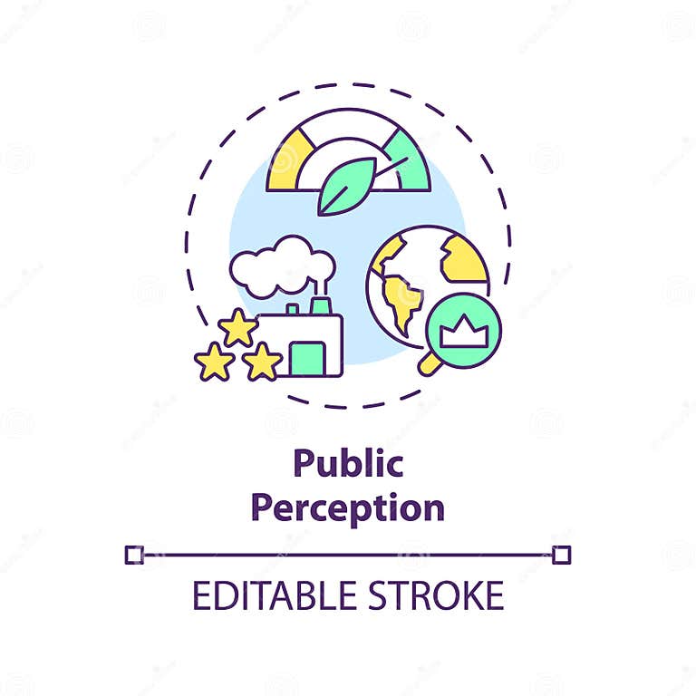 2D Thin Linear Icon Public Perception Concept Stock Vector ...