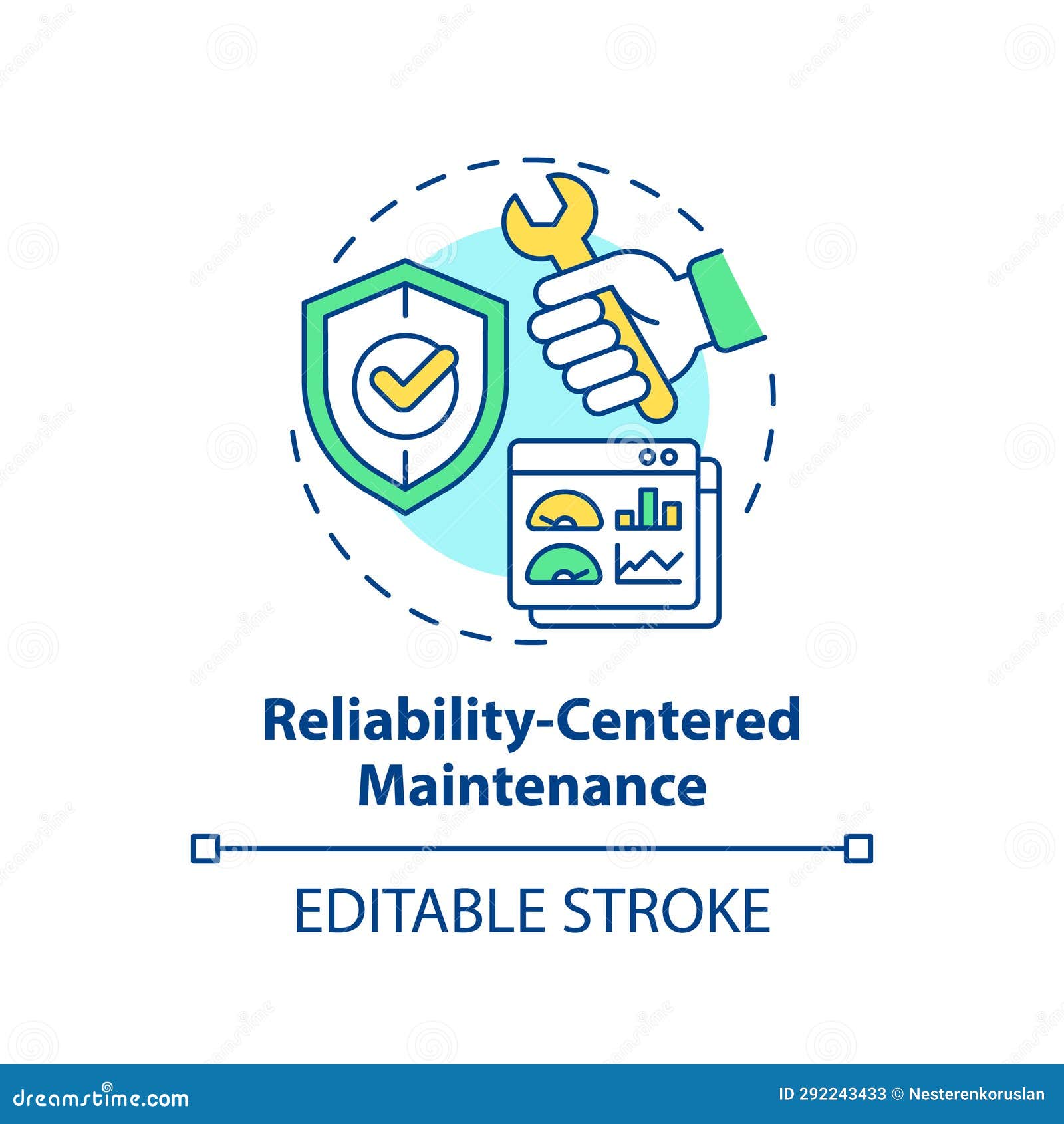 2D Thin Linear Icon Reliability Centered Maintenance Concept Stock ...