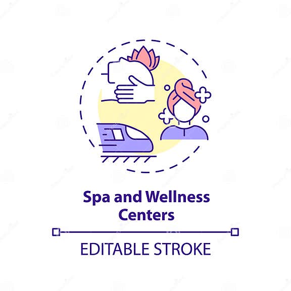 2d Thin Linear Icon Spa And Wellness Centers Concept Stock Illustration