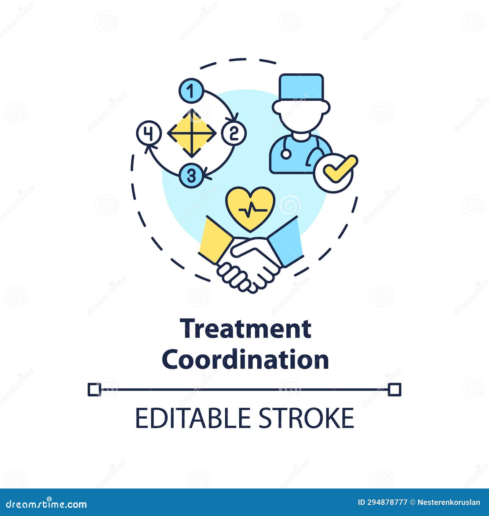 2D Thin Linear Icon Treatment Coordination Concept Stock Vector ... 2D Thin Linear Icon Treatment Coordination Concept Stock Vector ...