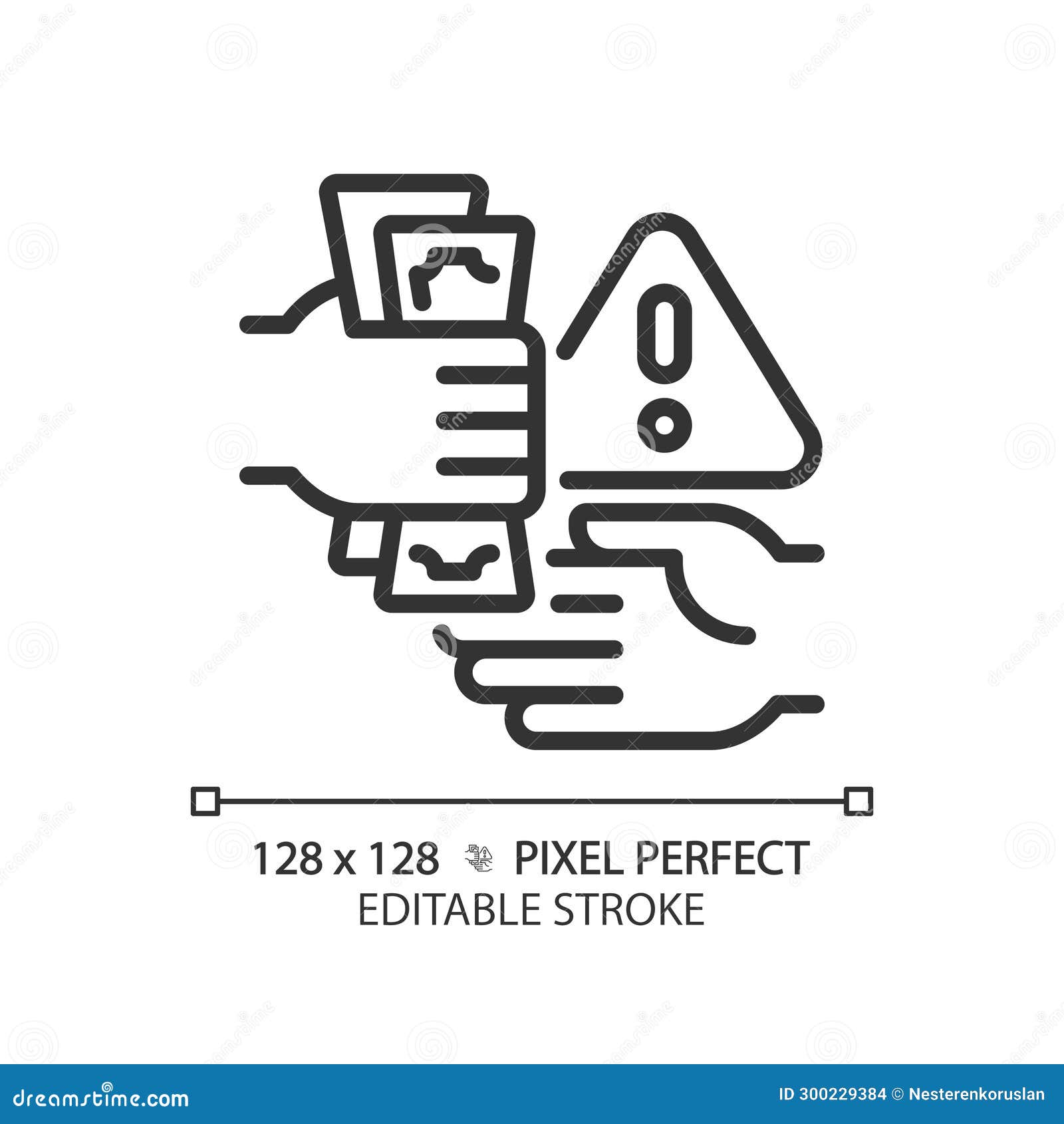 2D Thin Linear Pixel Perfect Simple Black Corruption Icon Stock Vector ...